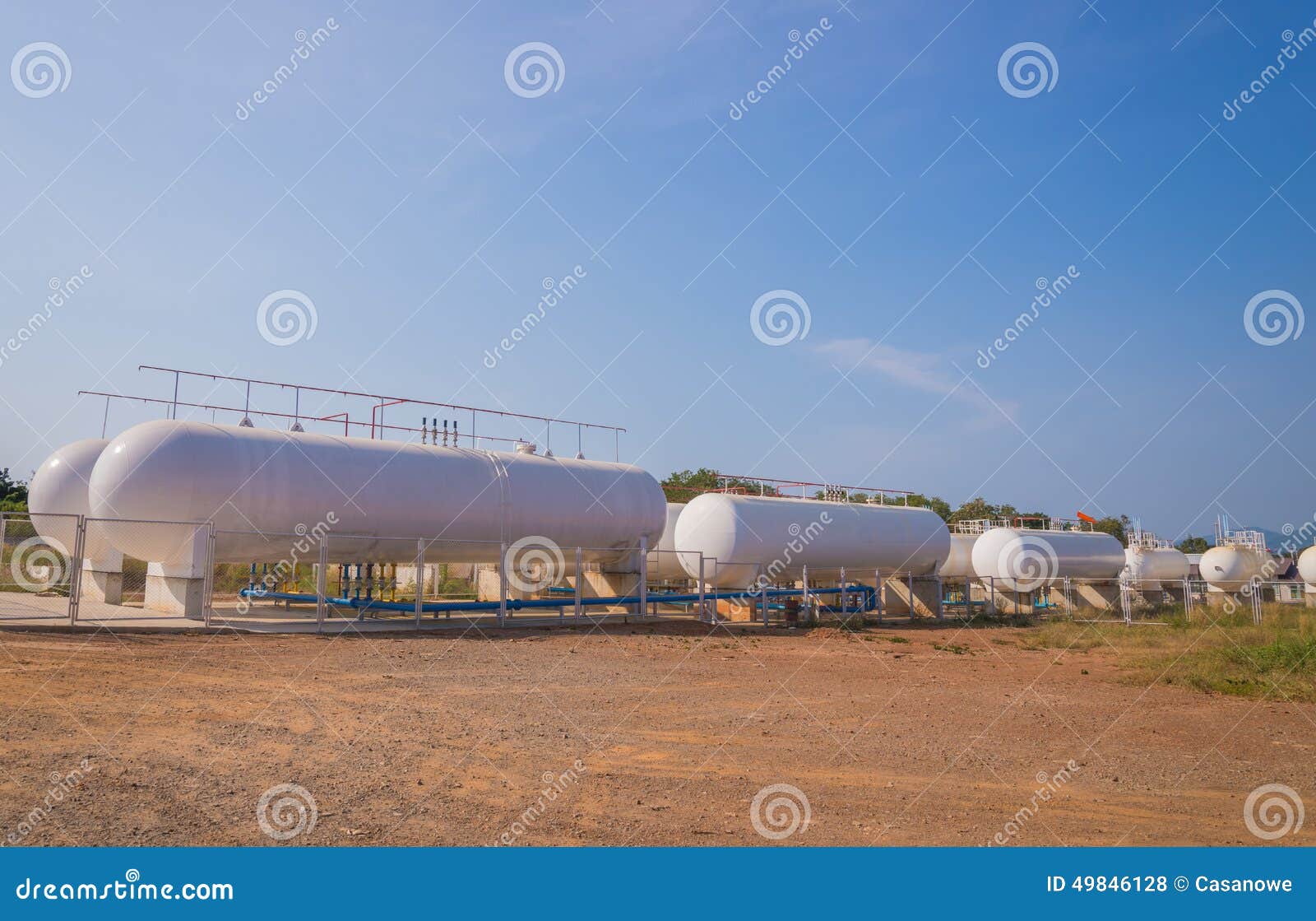 Natural Gas Storage Tanks in Industrial Plant Stock Photo - Image of ...