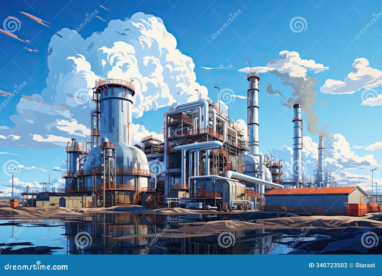 Natural Gas Storage Tanks, Gas Transport System Stock Illustration ...