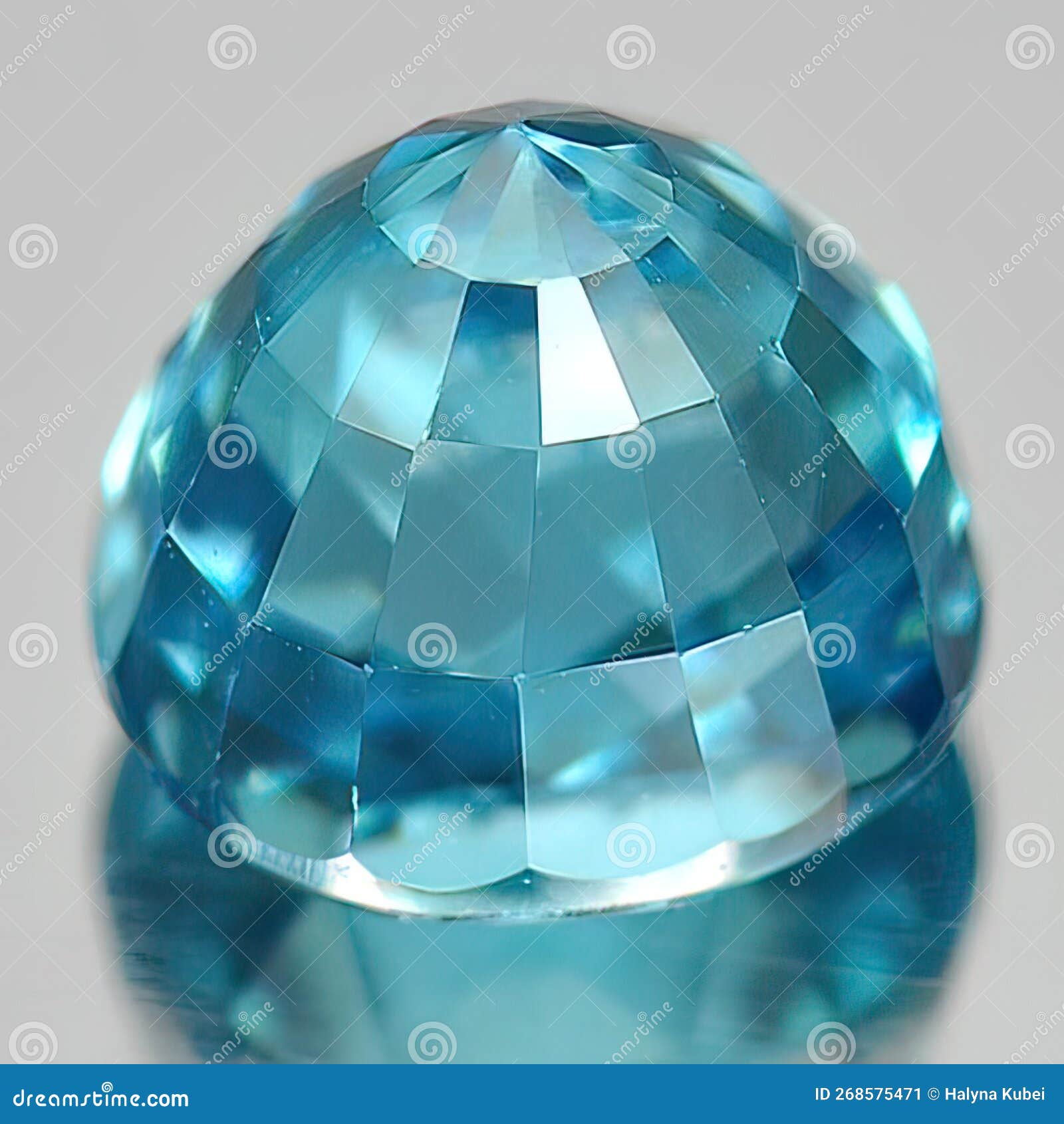 Natural Gemstone Blue Topaz on White Background Stock Illustration ...