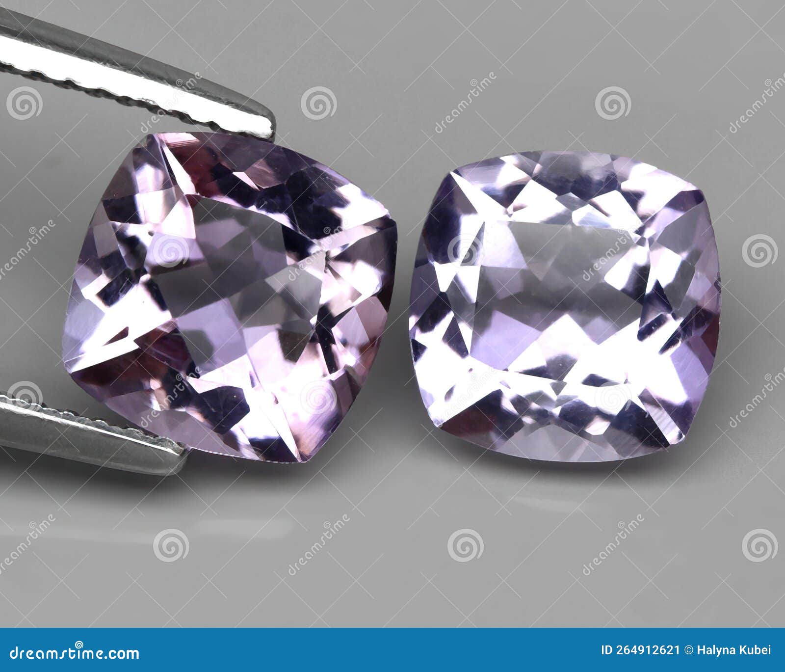 Natural Stone Purple Amethyst on a Gray Background Stock Image - Image ...