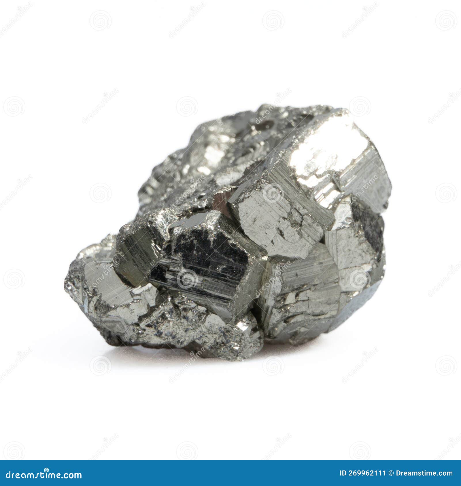 Natural Gemstone Pyrite Isolated on White Background Stock Image ...