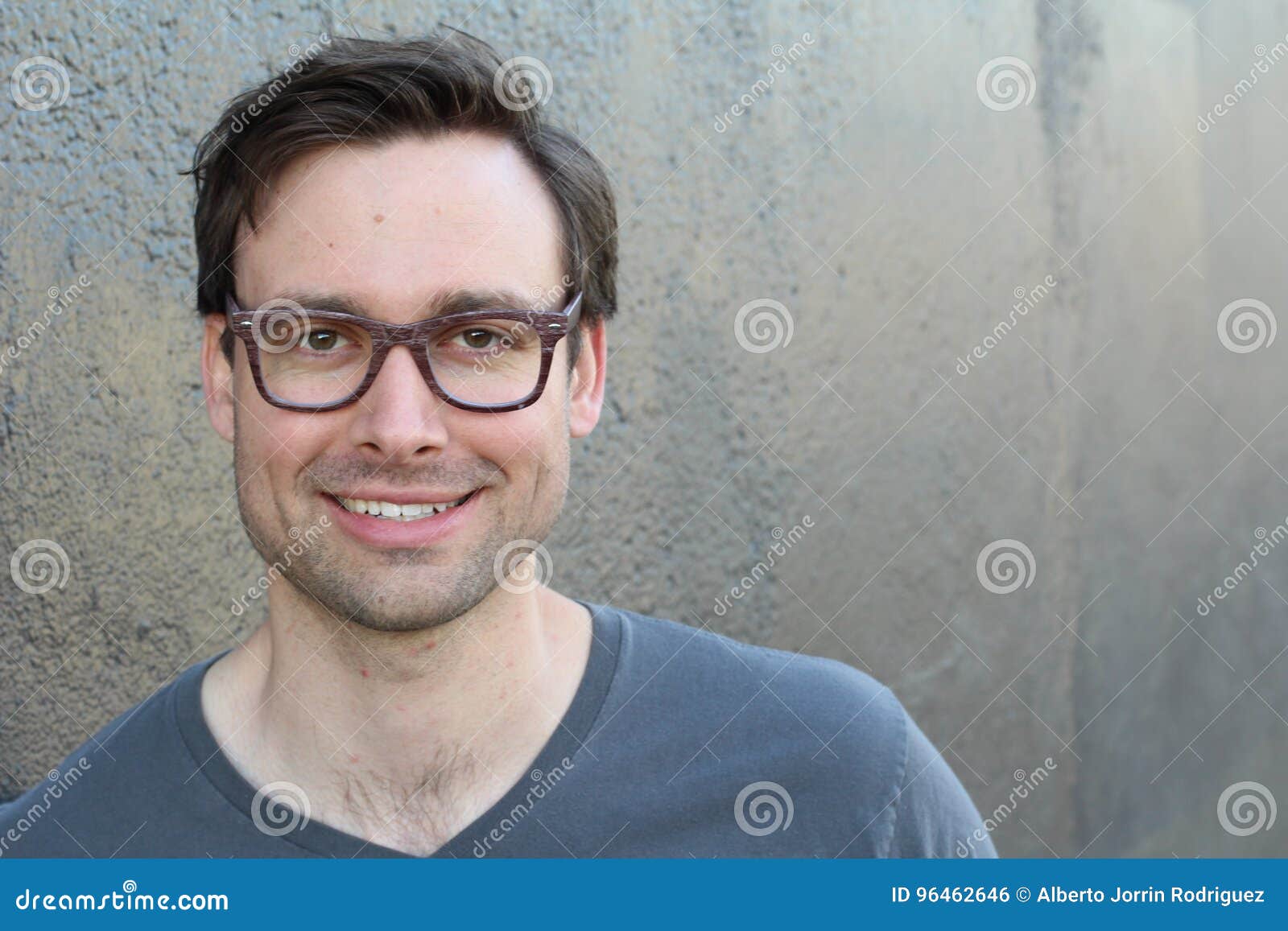 Natural Good Looking Young Man Smiling with Space for Copy Stock Photo ...