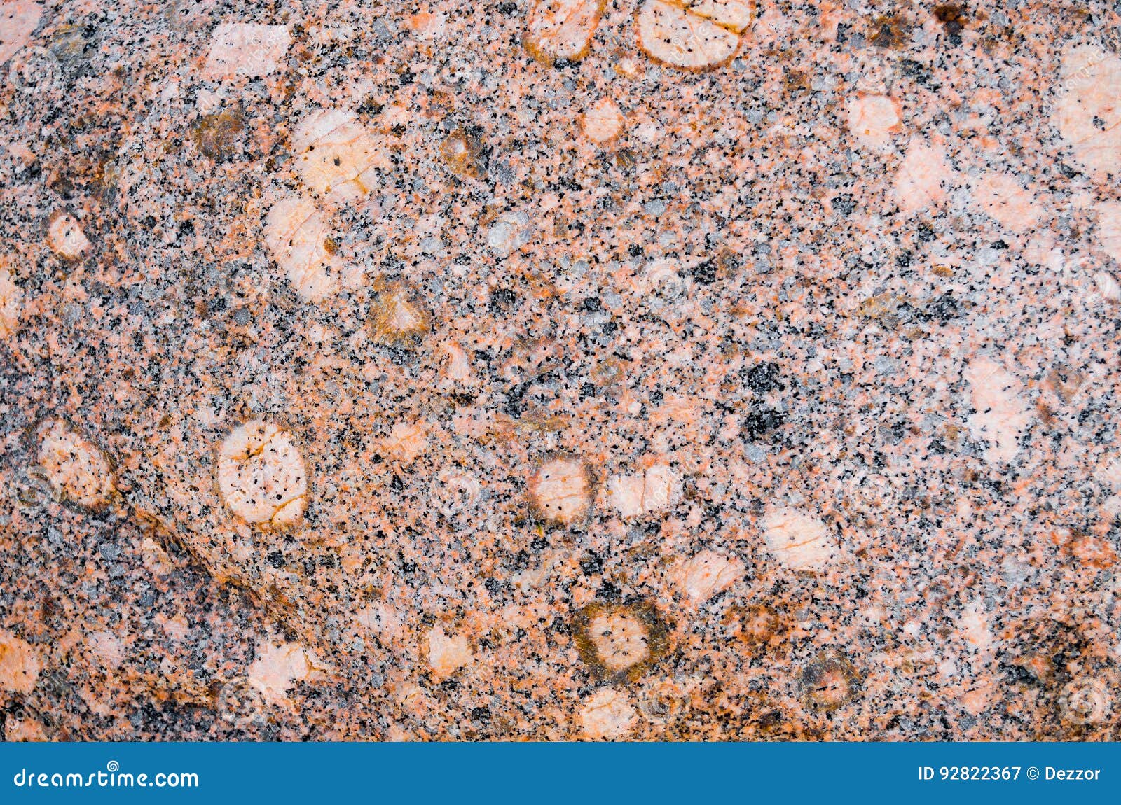 Natural Granite Texture, Orange, with Round Patches. Stock Image ...
