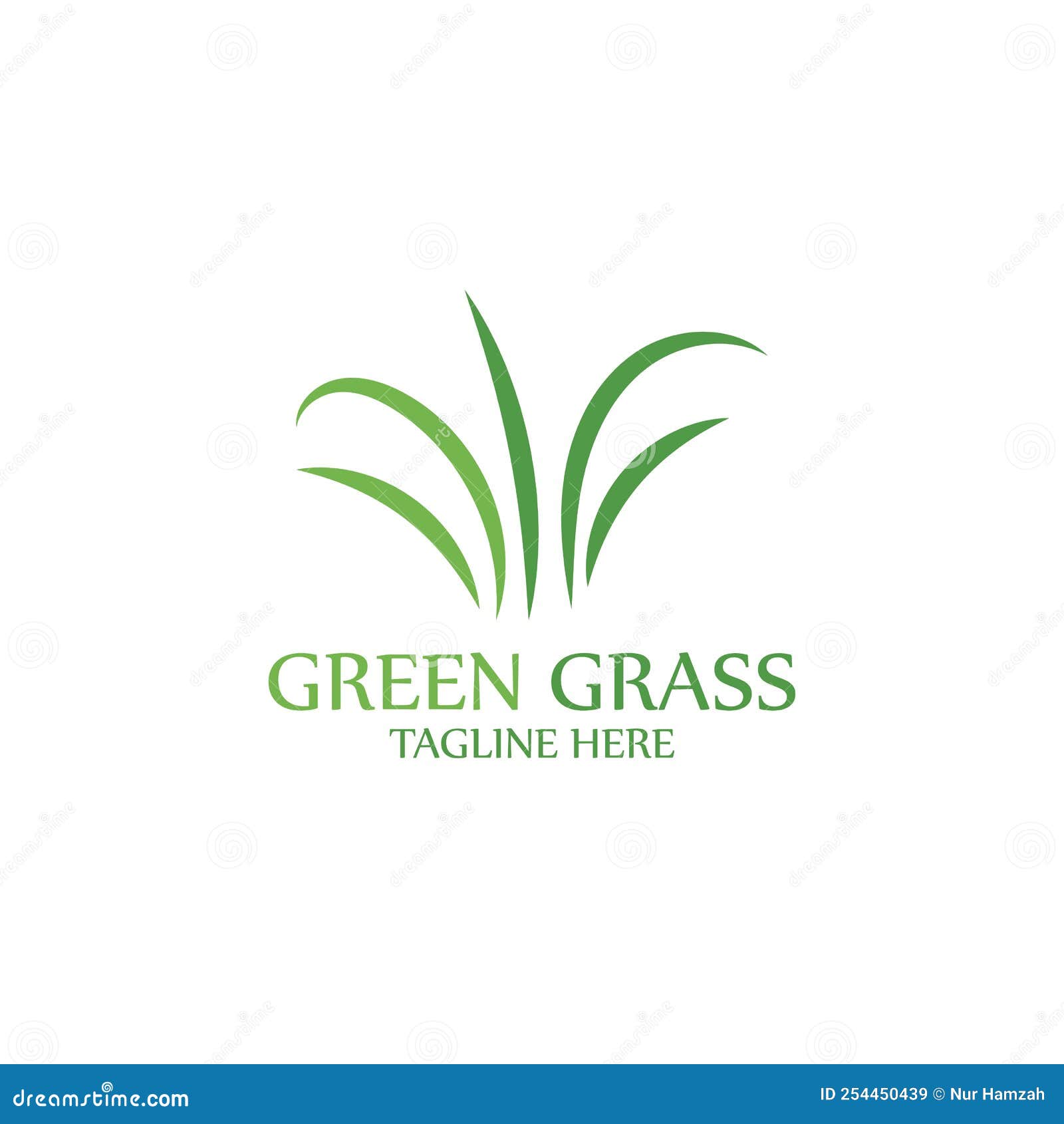 Natural Grass Logo Design Template Stock Vector - Illustration of ...
