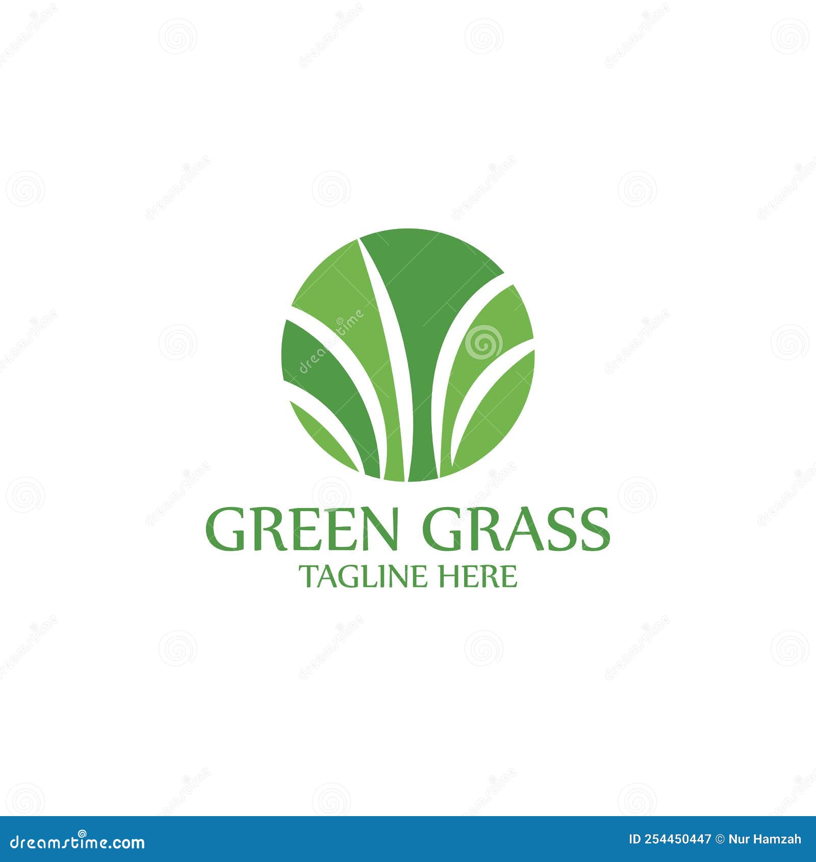 Natural Grass Logo Design Template Stock Vector - Illustration of care ...