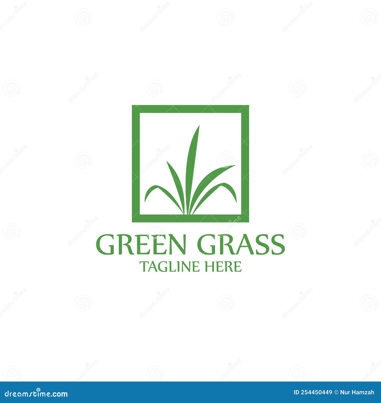 Natural Grass Logo Design Template Stock Vector - Illustration of fresh ...