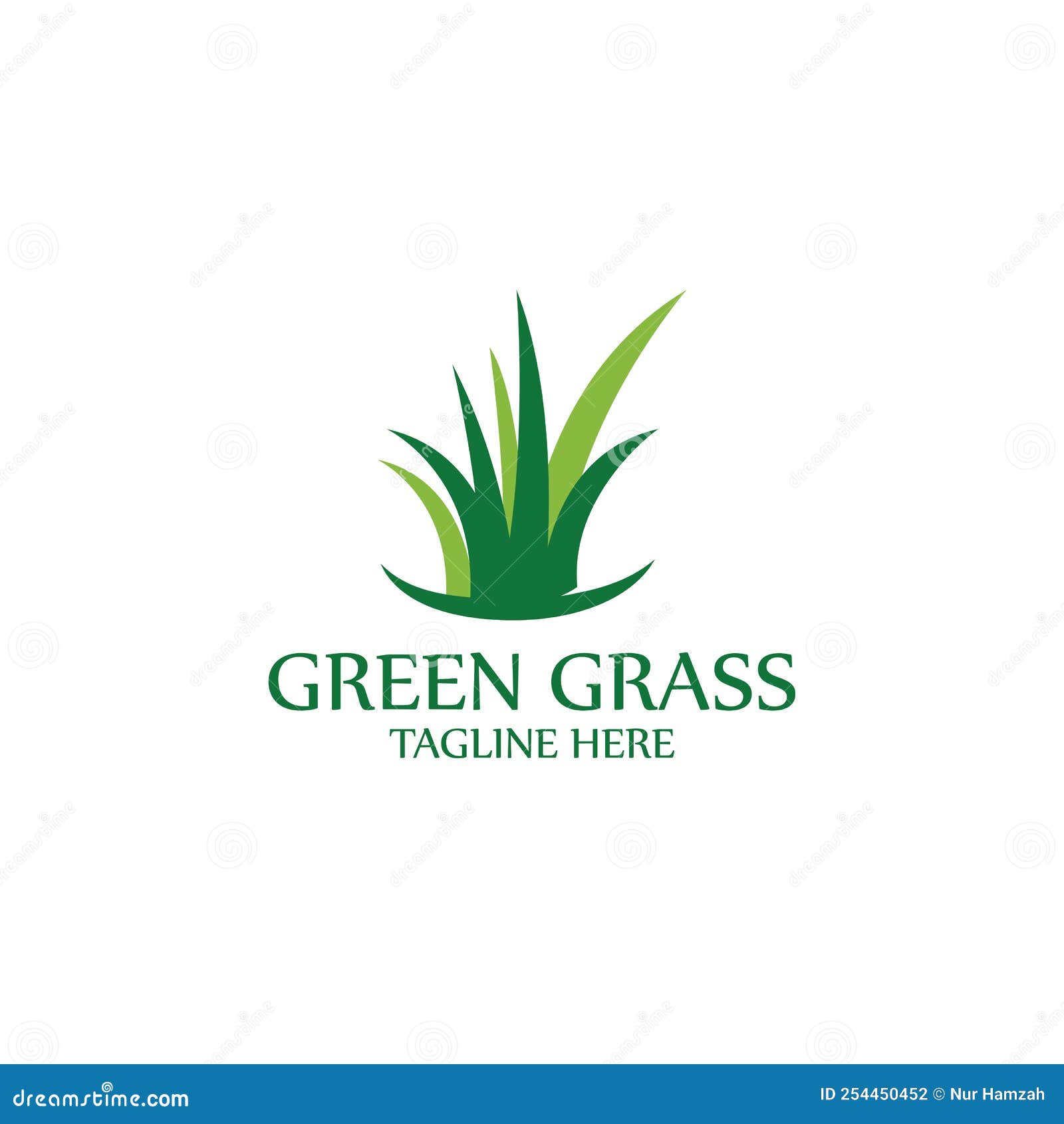 Natural Grass Logo Design Template Stock Vector - Illustration of ...