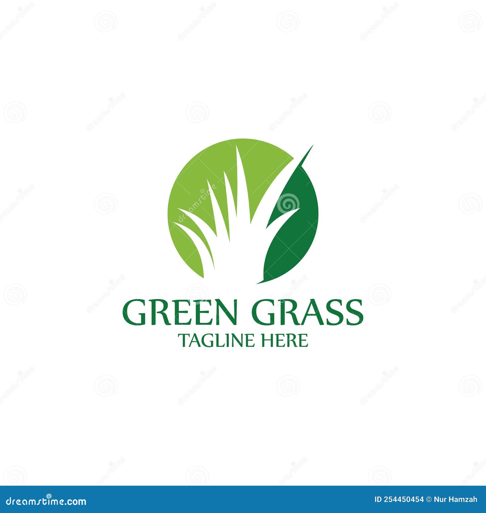 Natural Grass Logo Design Template Stock Vector - Illustration of fresh ...