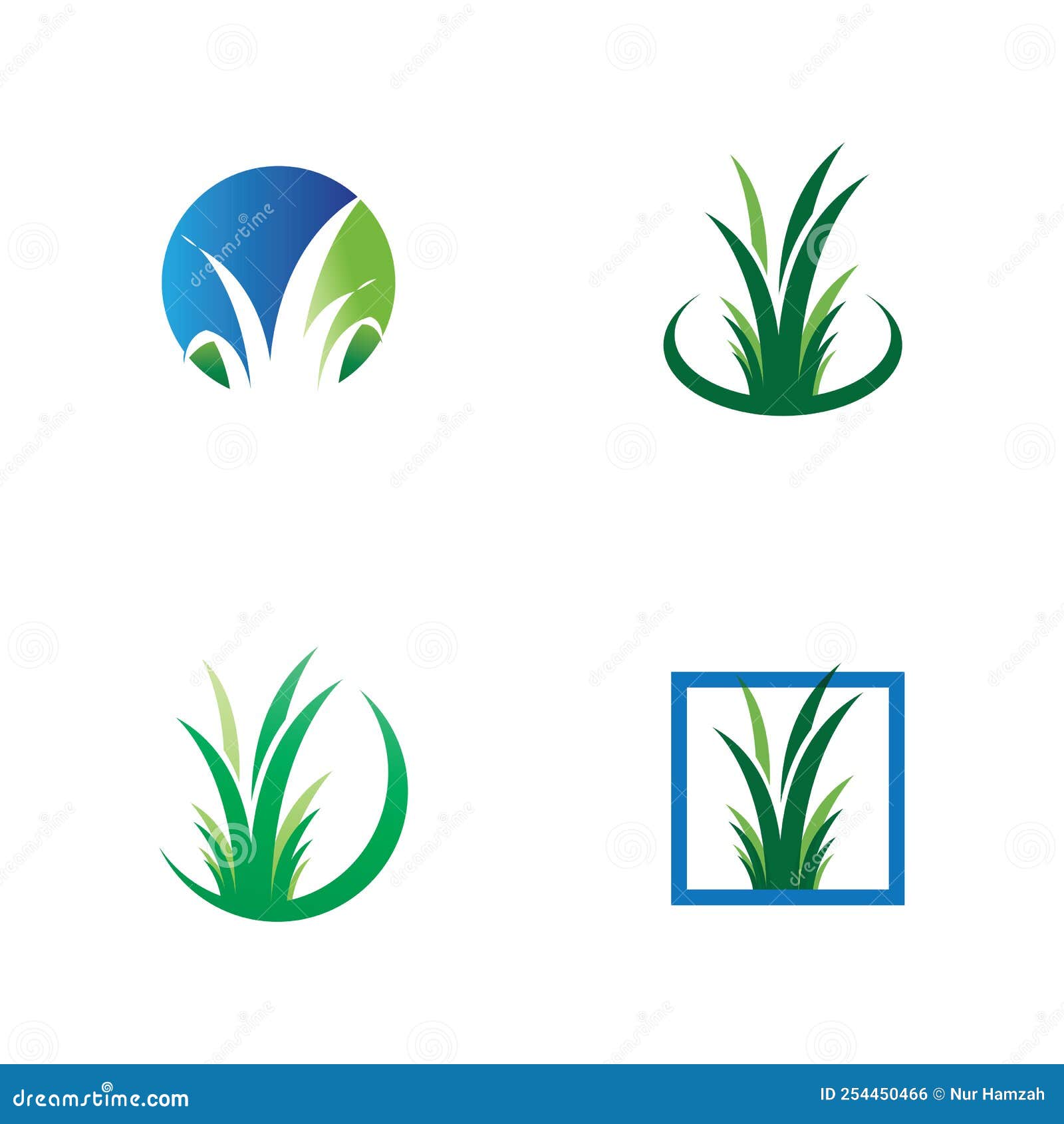 Natural Grass Logo Design Template Stock Vector - Illustration of ...