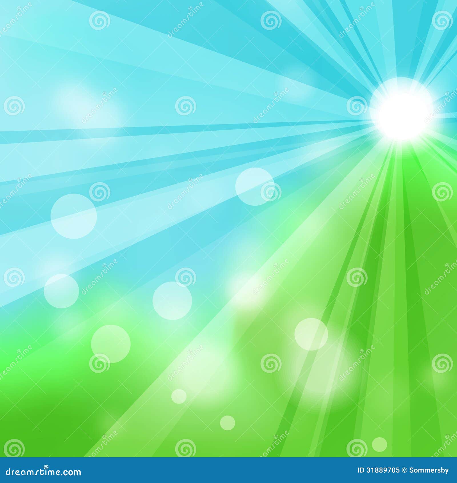 Natural Green Abstract Background with the Rays Stock Vector ...