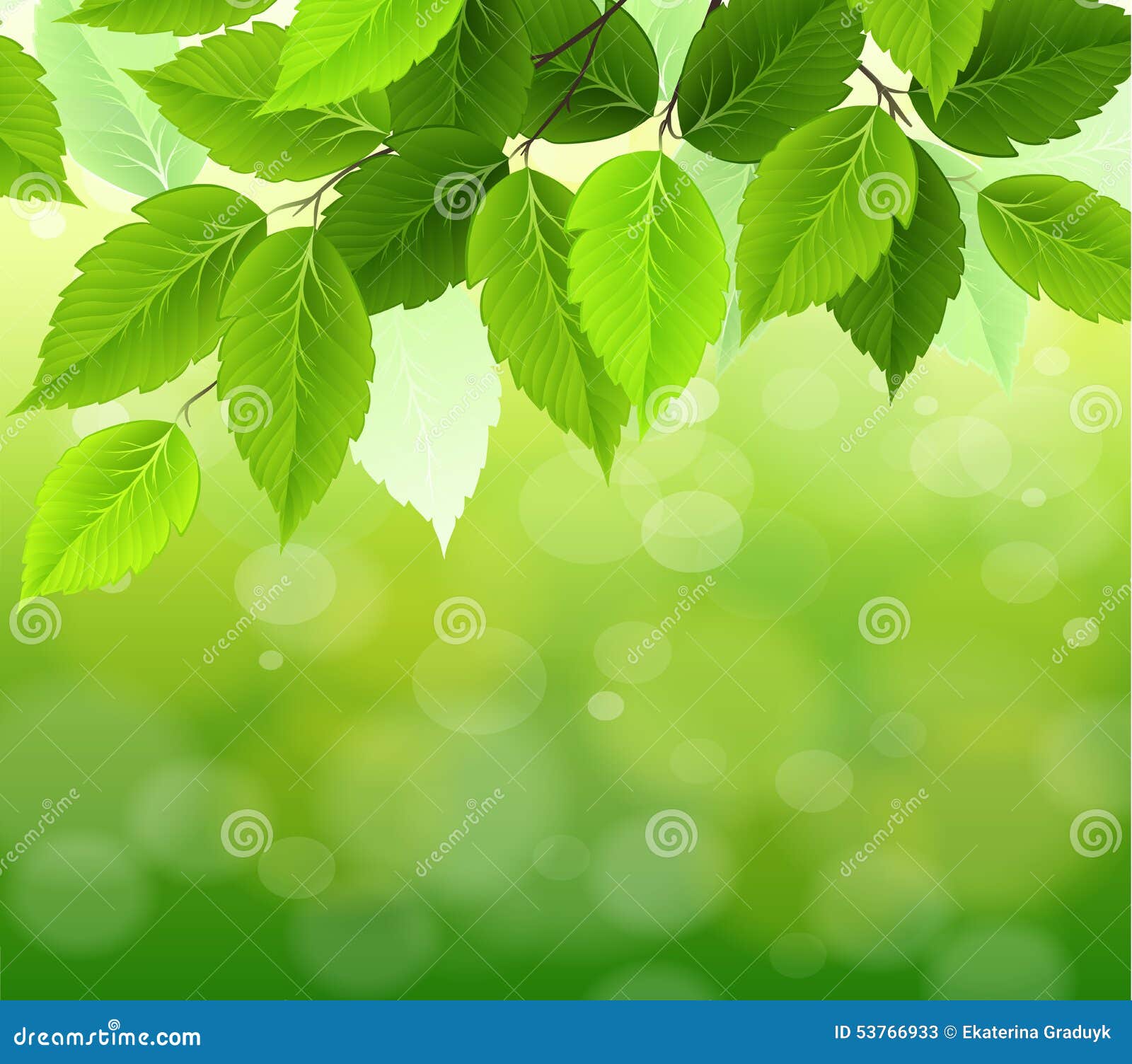 Natural Green Background with Selective Focus Stock Illustration ...