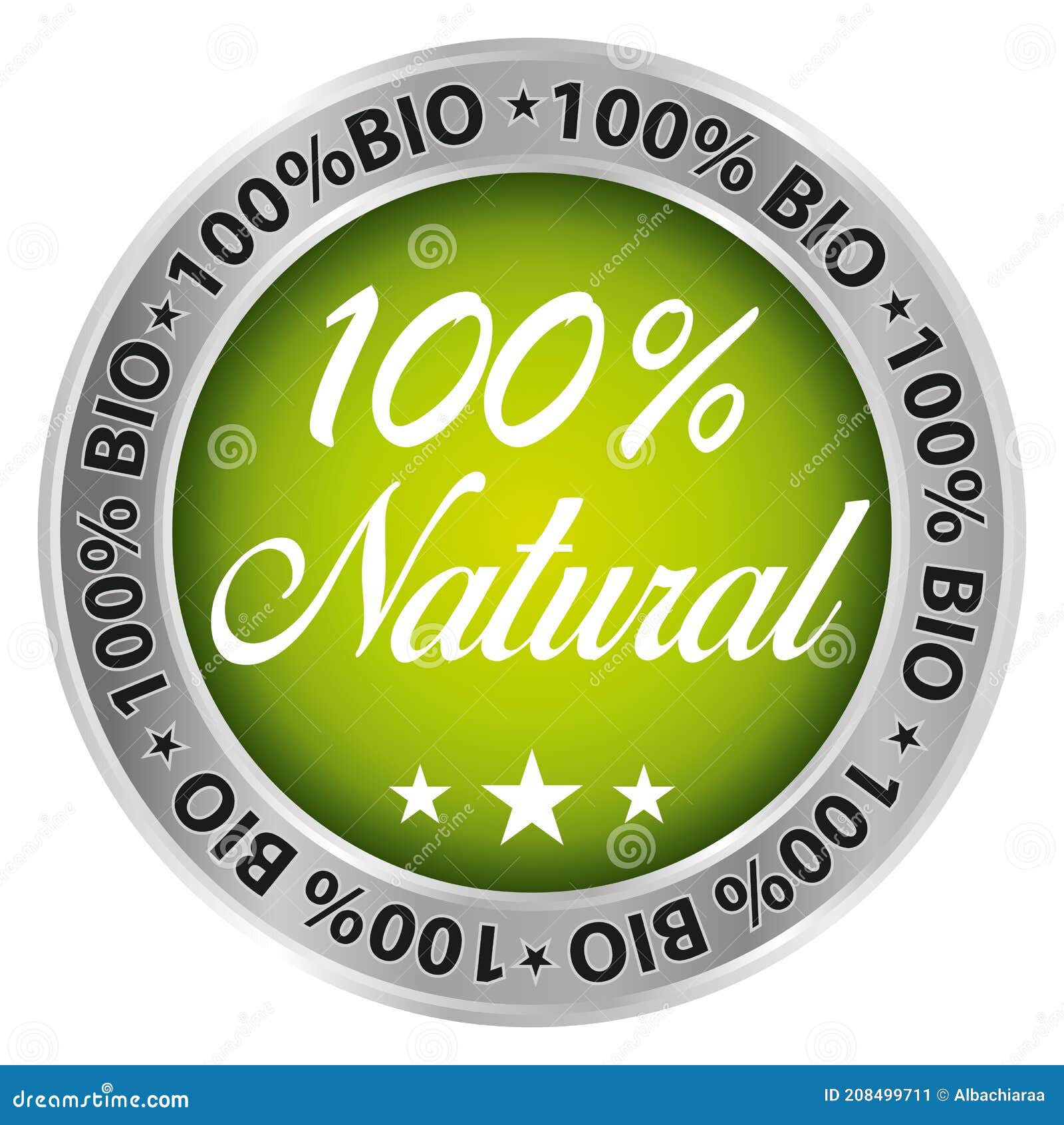 100 Natural. Green 100 Bio Vector Icon. Stock Vector - Illustration of ...