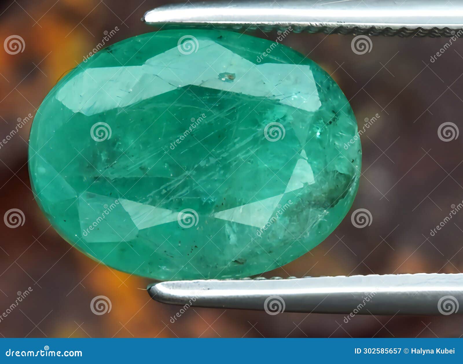 Natural Green Emerald Beryl Gem on the Background Stock Image - Image ...