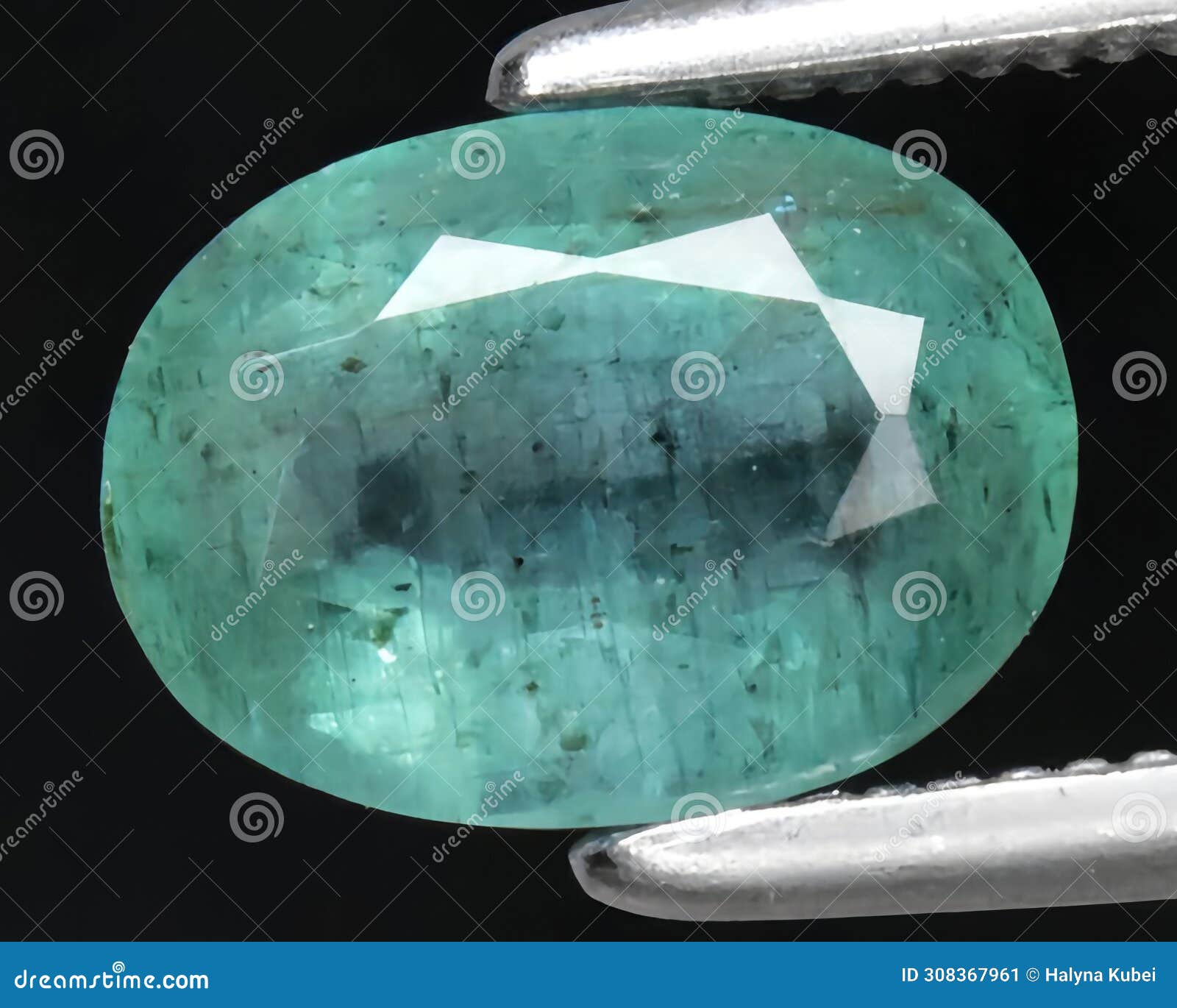 Natural Green Emerald Beryl Gem on the Background Stock Image - Image ...
