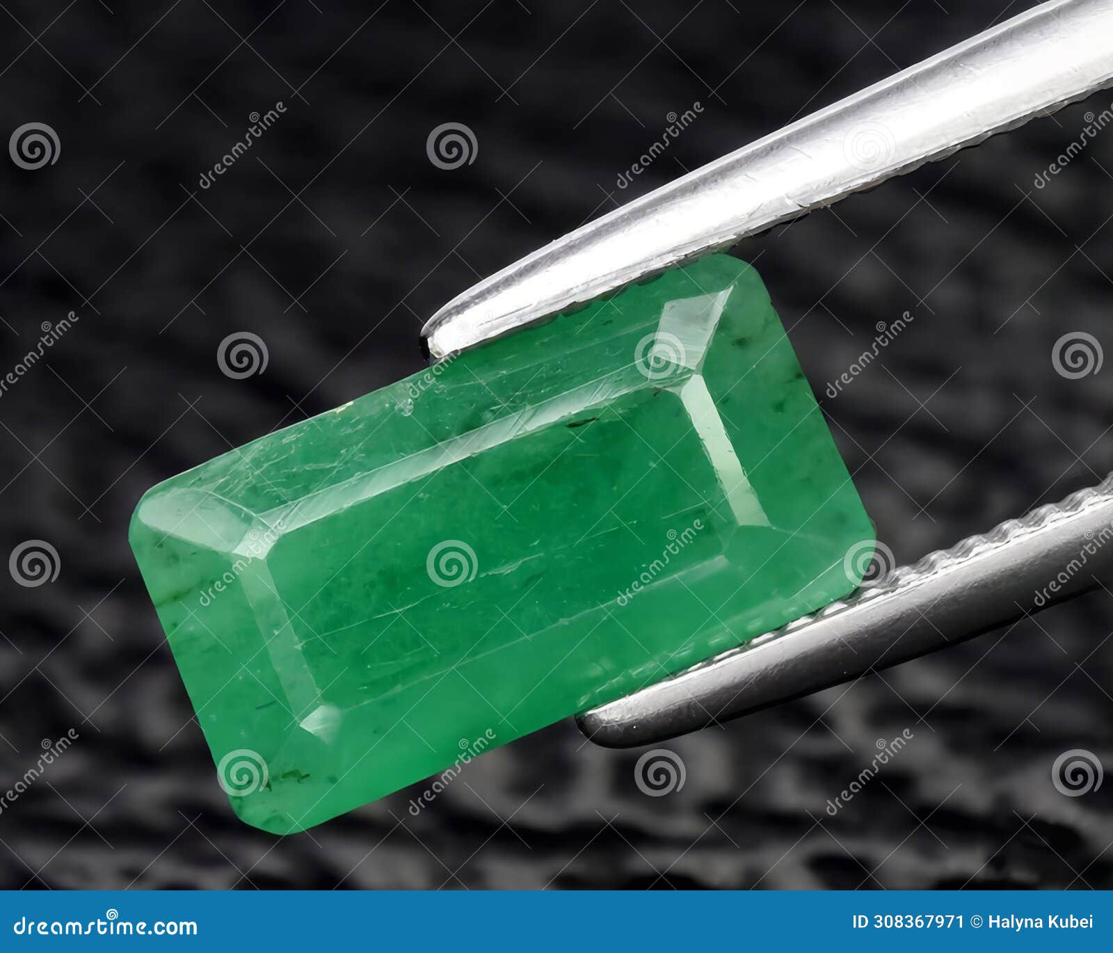 Natural Green Emerald Beryl Gem on the Background Stock Image - Image ...