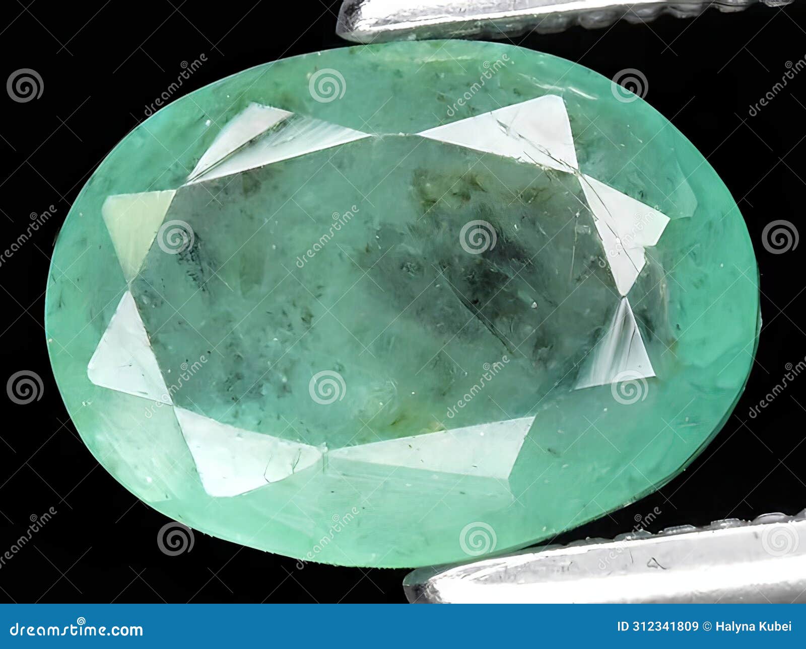 Natural Green Emerald Beryl Gemstone on the Background Stock Image ...