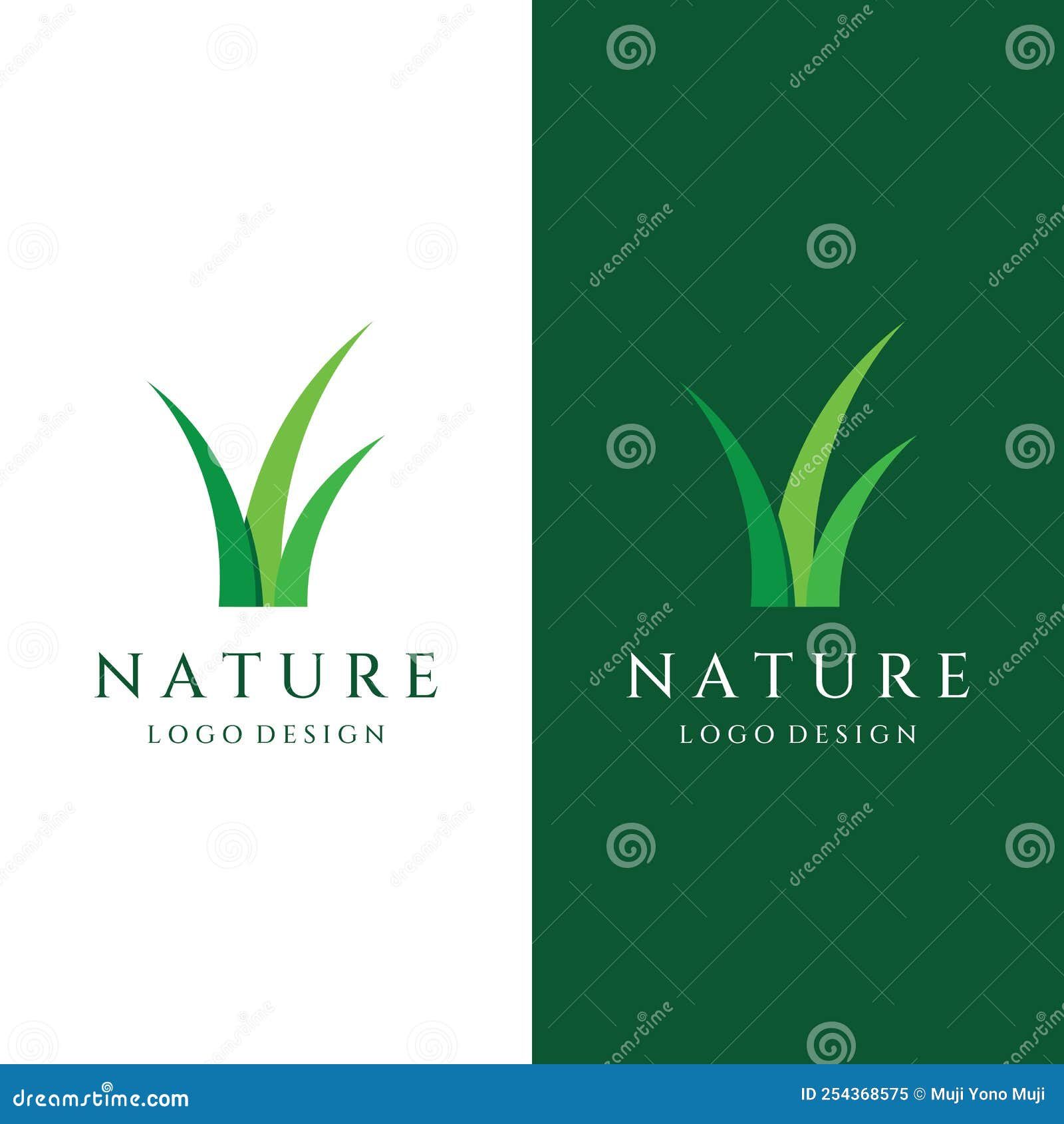 Natural Green Grass, Meadow, and Mowed Grass Element Logo in Spring ...