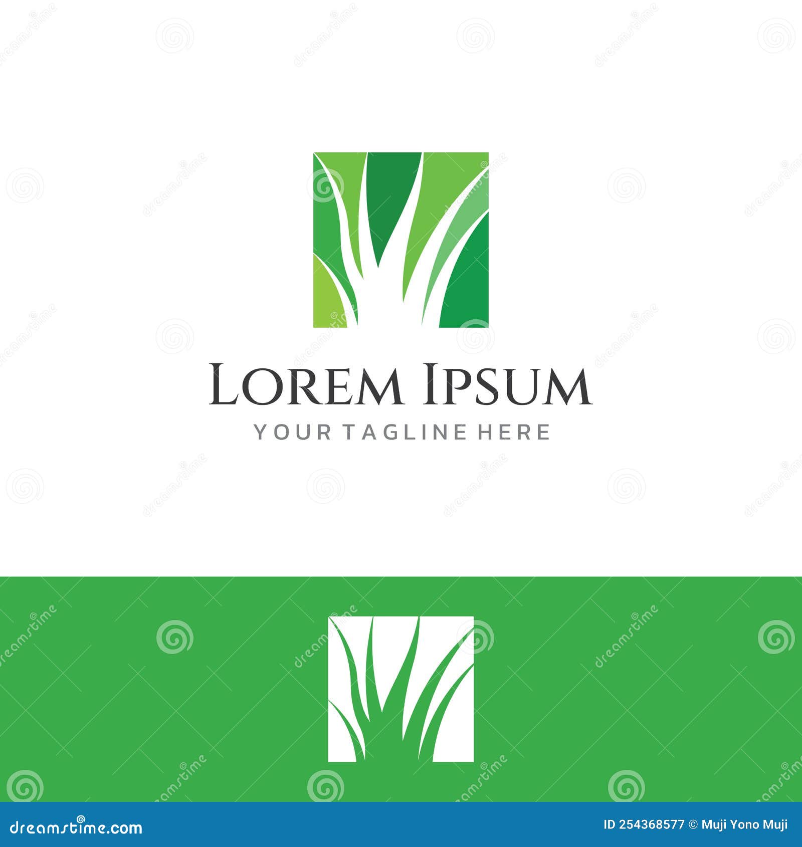 Natural Green Grass, Meadow, and Mowed Grass Element Logo in Spring ...