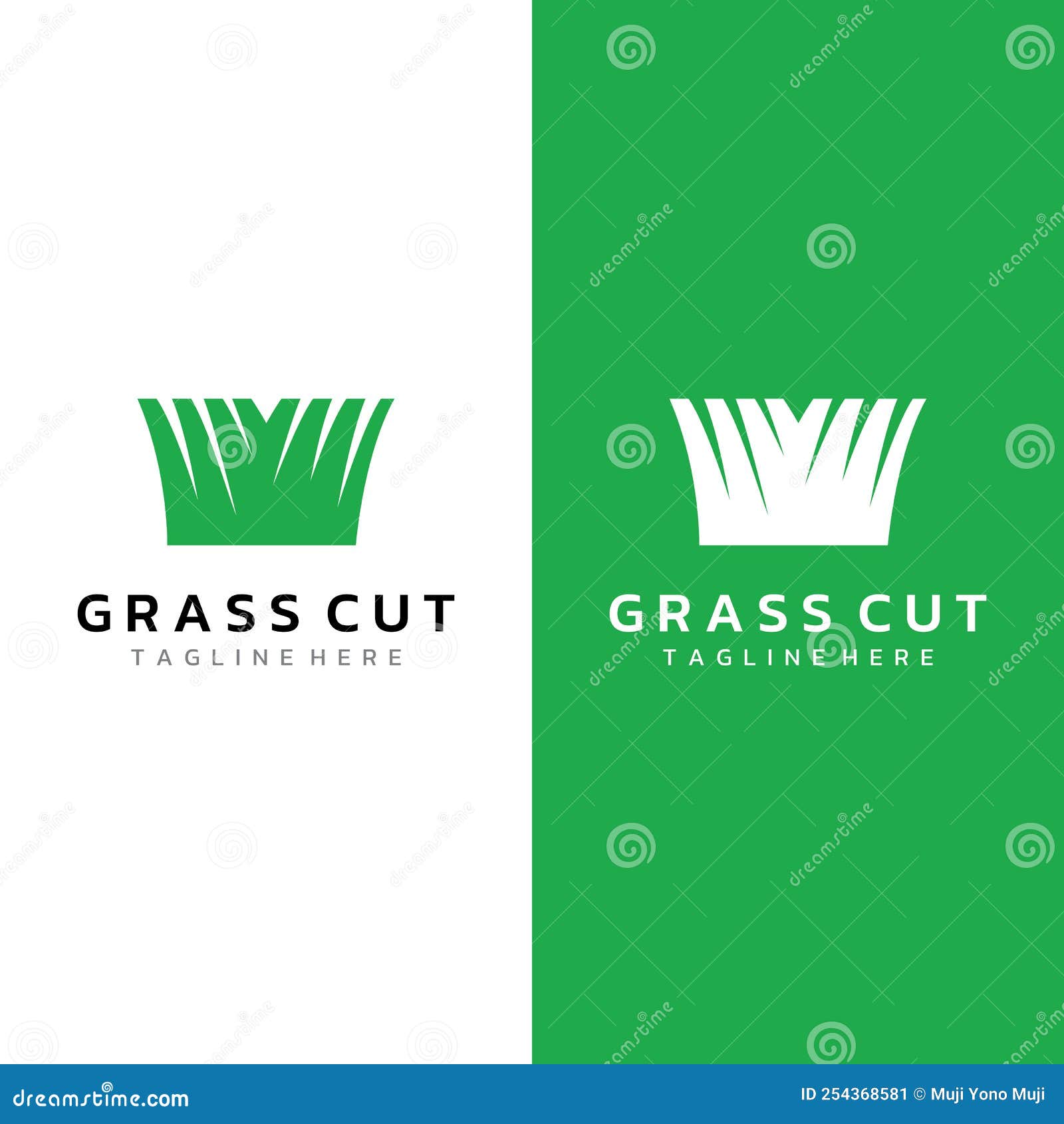 Natural Green Grass, Meadow, and Mowed Grass Element Logo in Spring ...