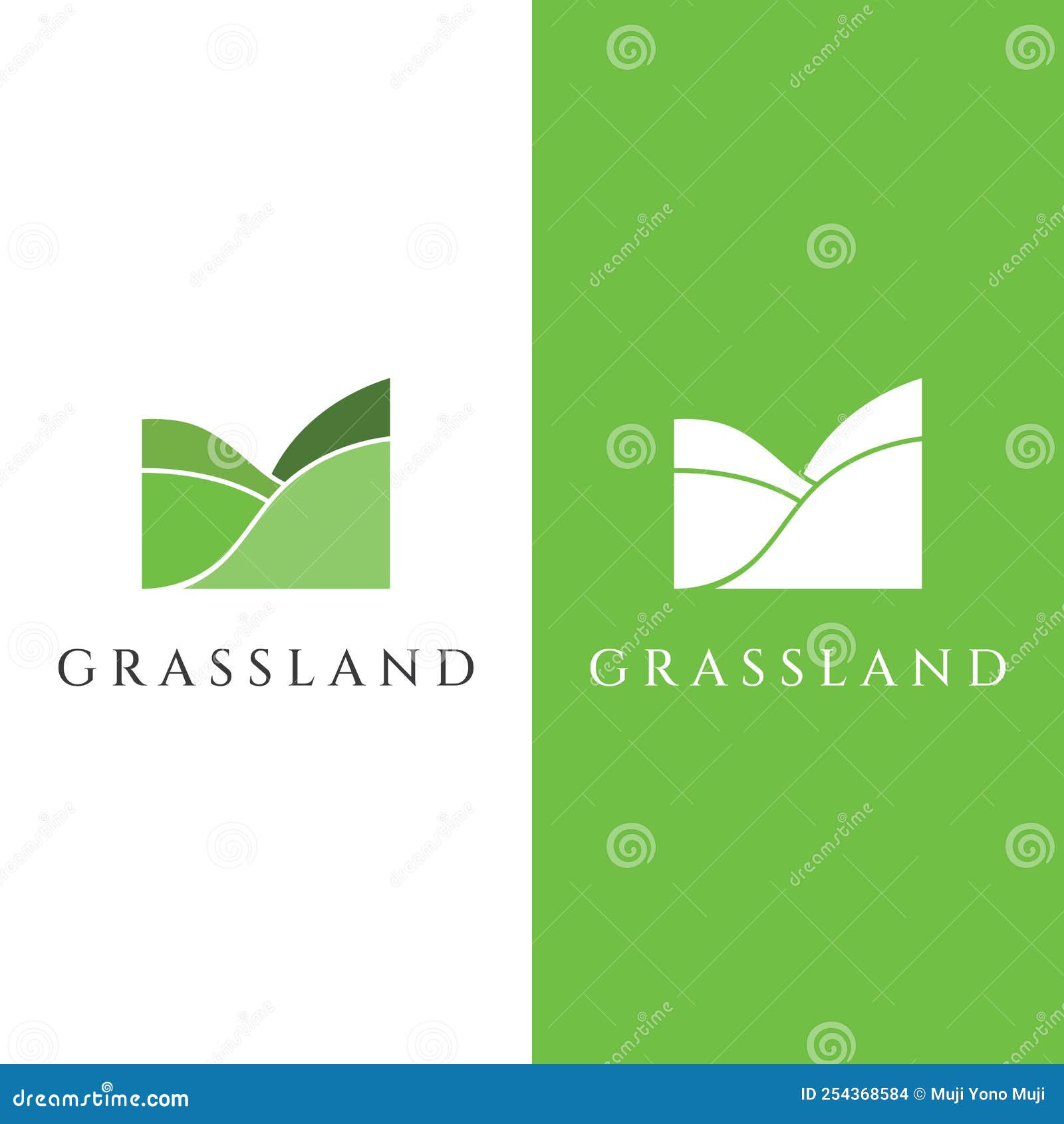 Natural Green Grass, Meadow, and Mowed Grass Element Logo in Spring ...