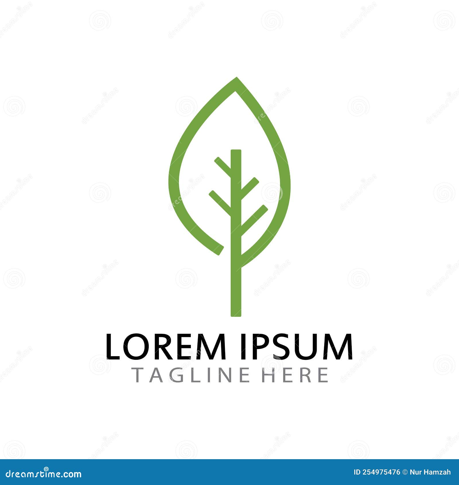 Natural Green Leaf Logo Icon Template Stock Vector - Illustration of ...