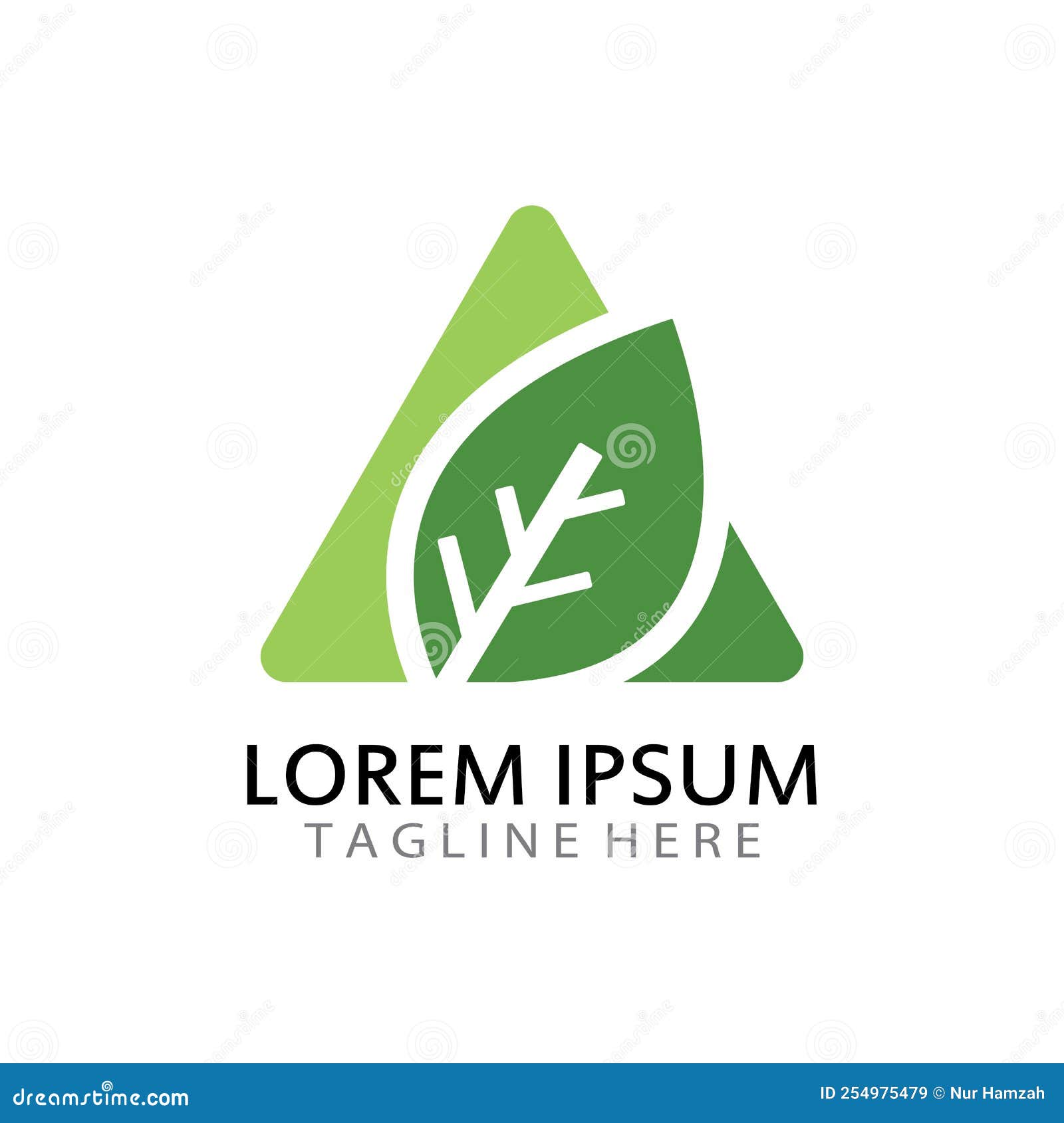 Natural Green Leaf Logo Icon Template Stock Vector - Illustration of ...