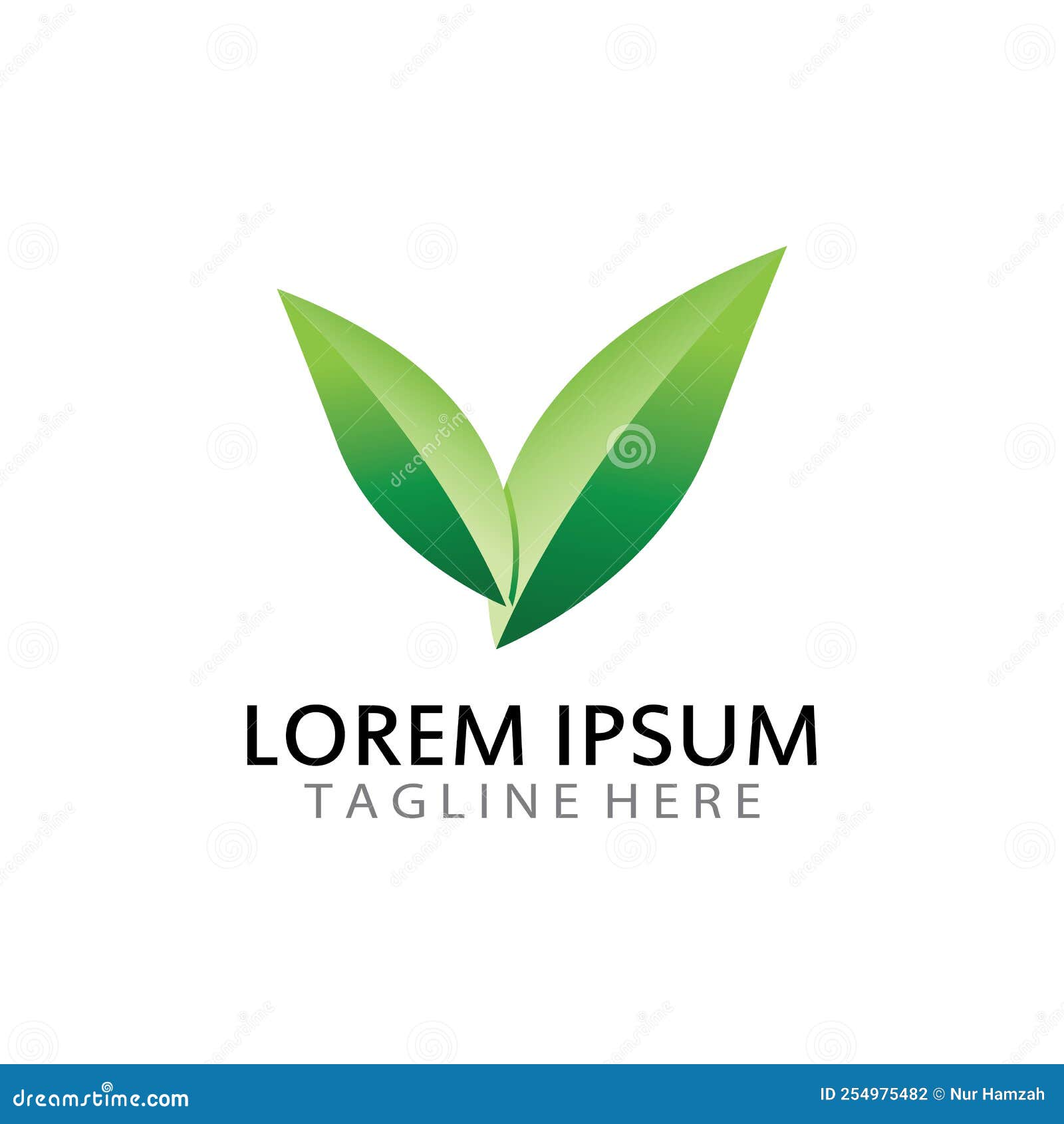 Natural Green Leaf Logo Icon Template Stock Vector - Illustration of ...