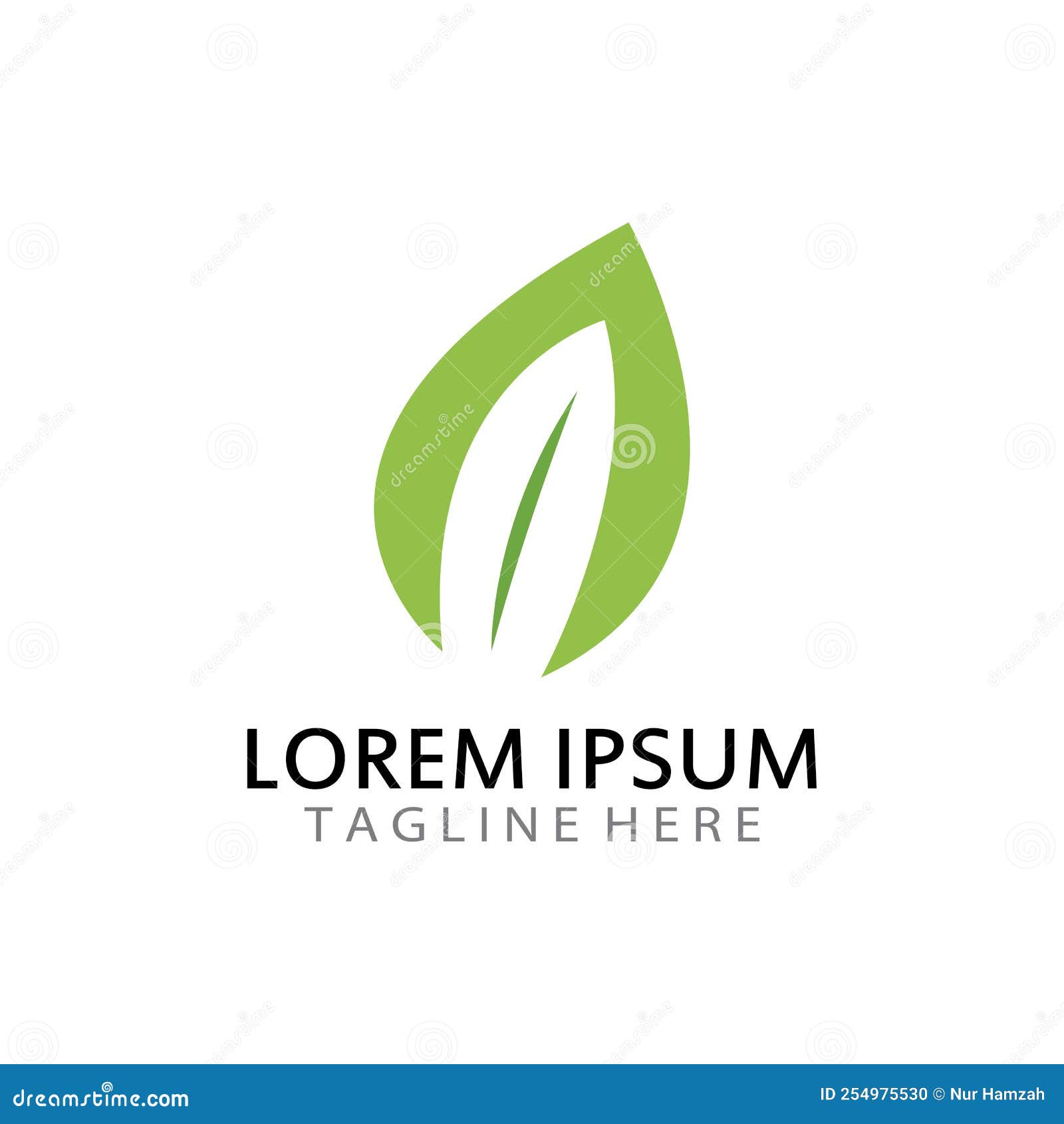 Natural Green Leaf Logo Icon Template Stock Vector - Illustration of ...