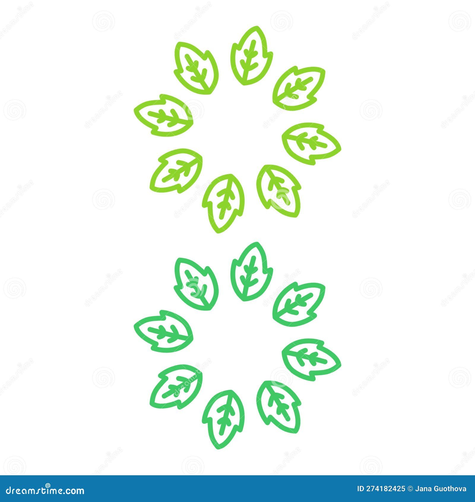 Natural Green Leaves Sign, Symbol, Logo Isolated on White Stock Vector ...