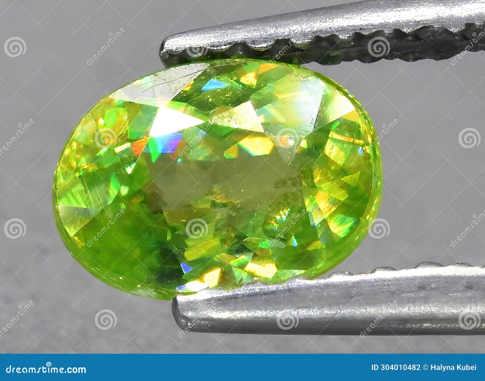 Natural Green Sphene Gem on the Background Stock Illustration ...