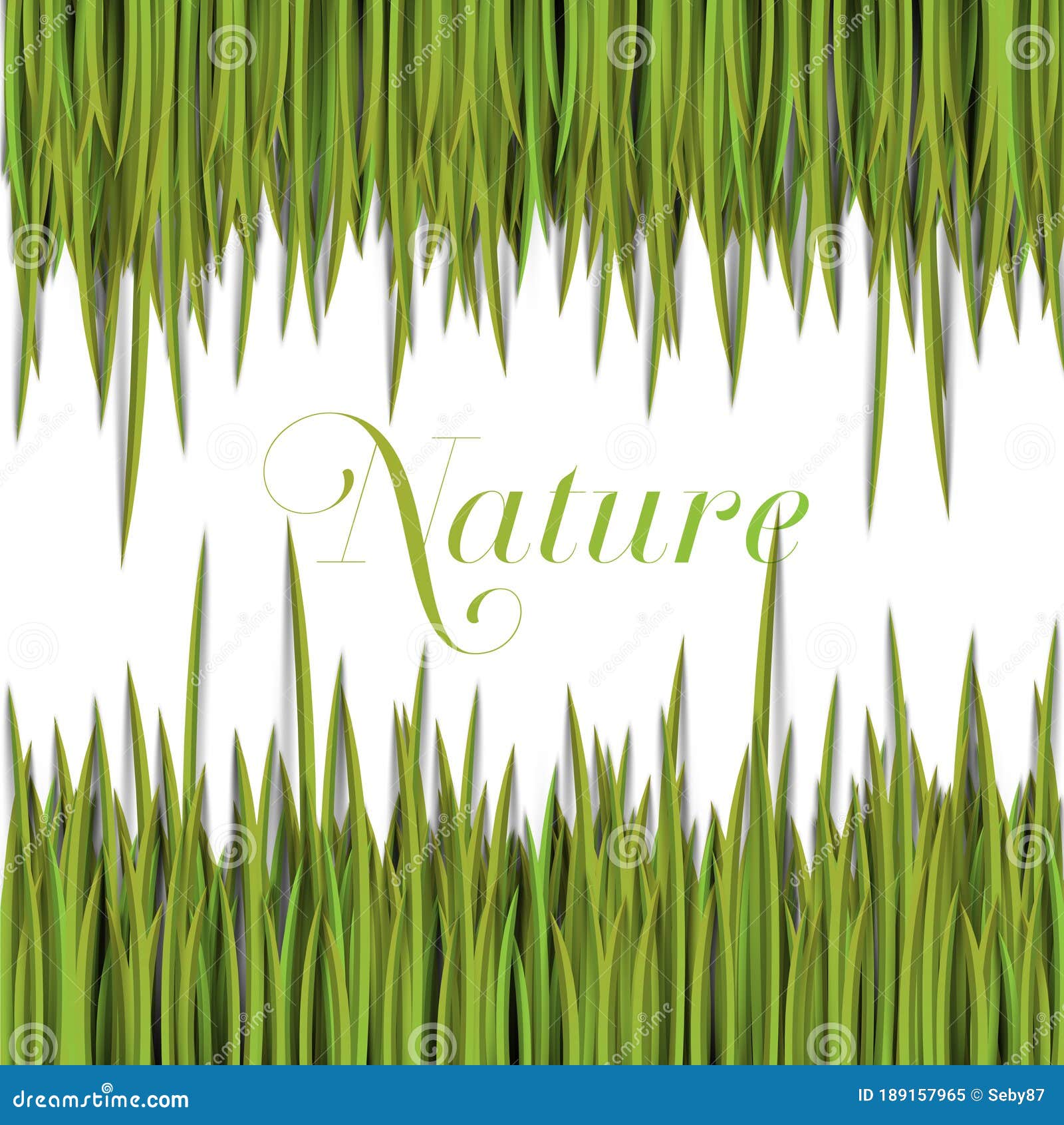 Natural Green Template with Vector Grass Stock Vector - Illustration of ...