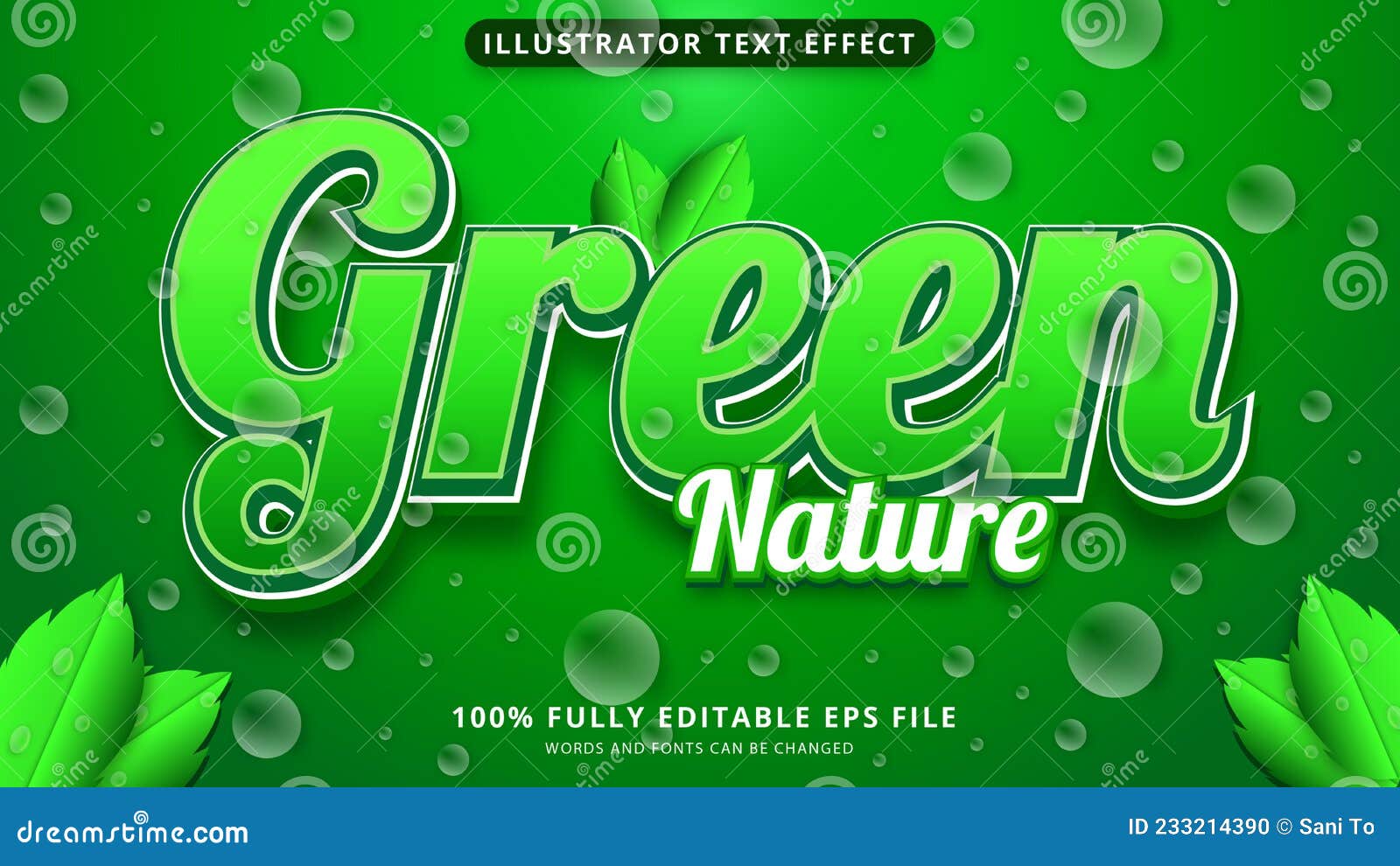 Natural Green Text Effect Editable Eps File Stock Vector - Illustration ...