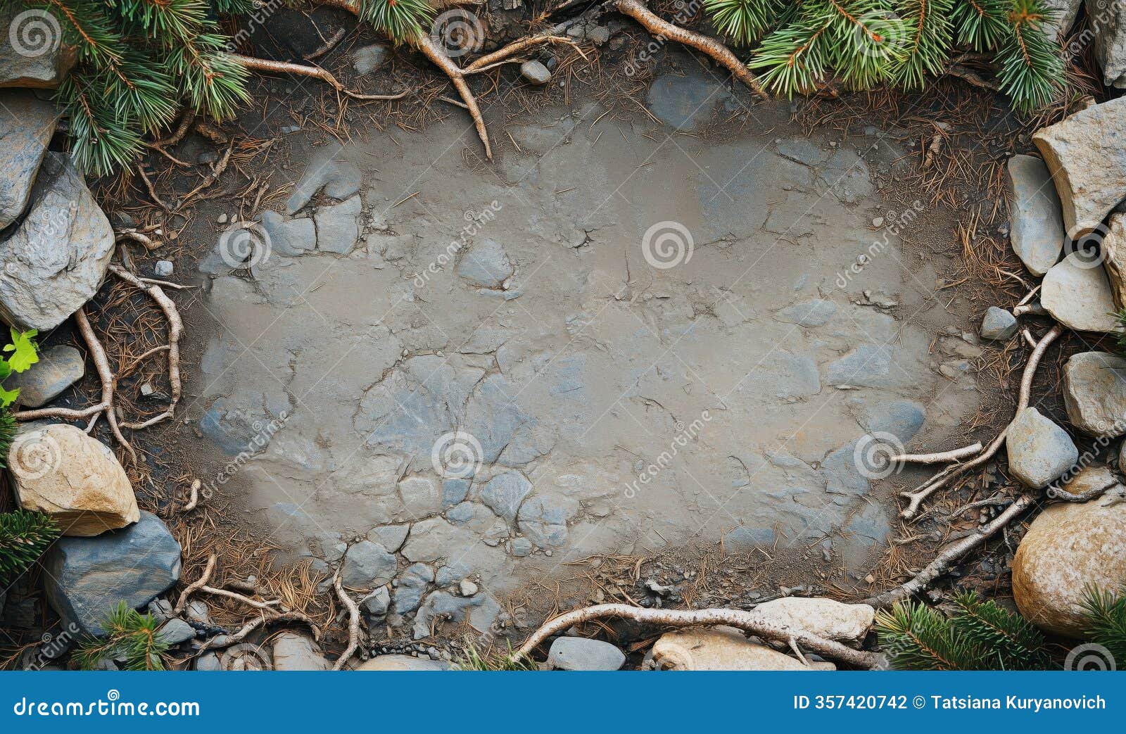 Natural Ground Surrounded by Stones and Roots, Earthy Texture, Forest ...