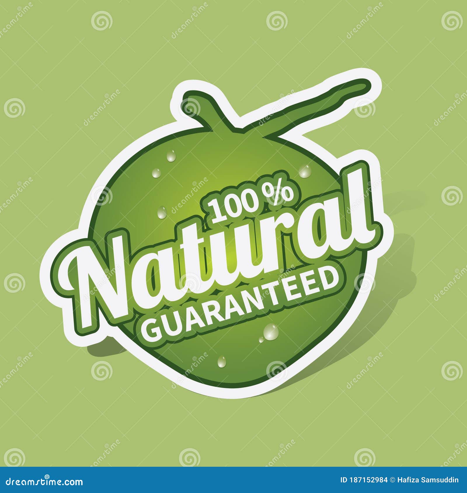 Natural Guaranteed Sticker. Vector Illustration Decorative Design Stock ...