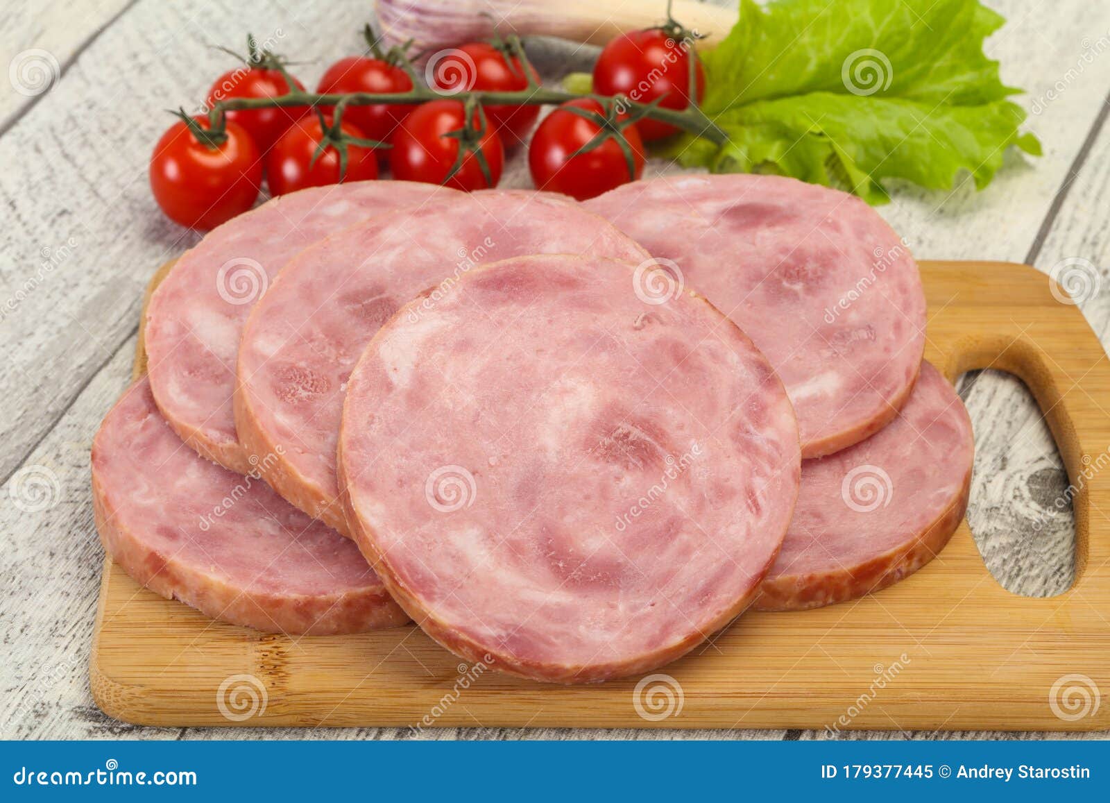 Natural ham made from pork stock image. Image of background - 179377445