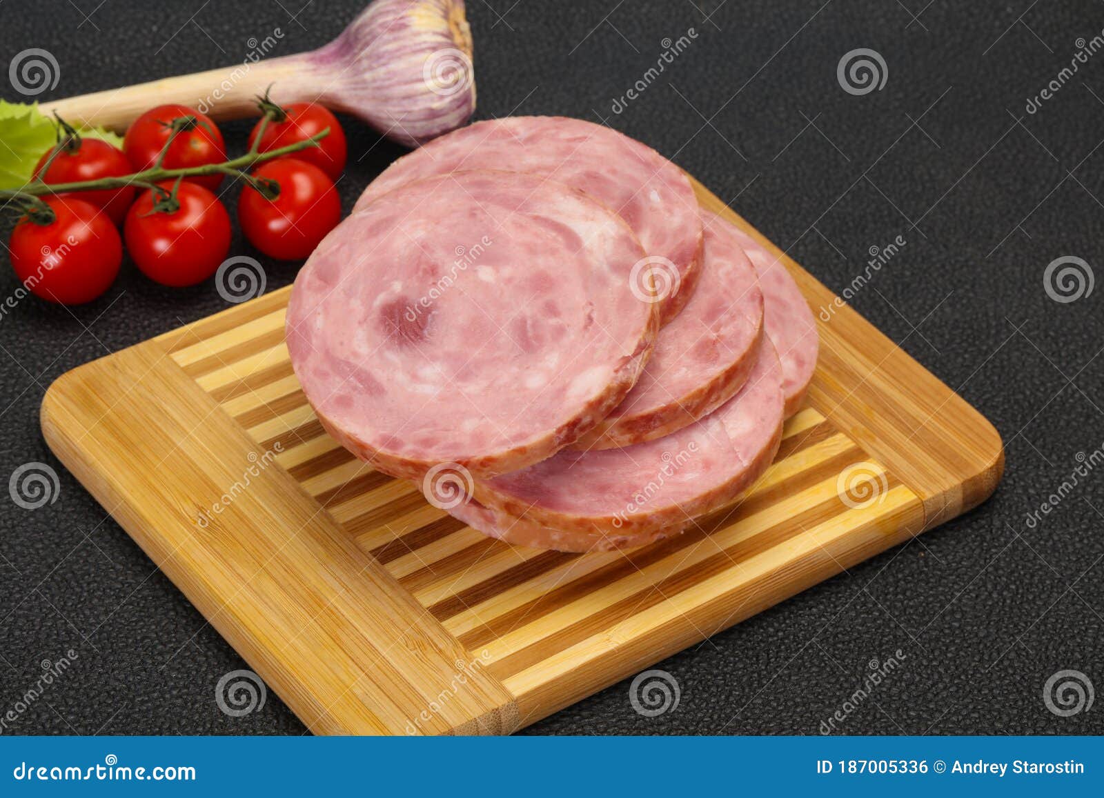 Natural ham made from pork stock photo. Image of table - 187005336