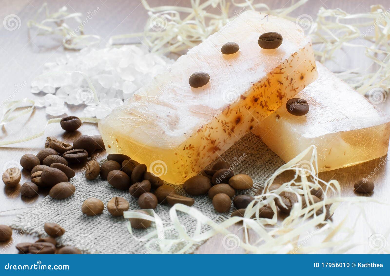 Natural Hand-made Soap, Bath Salt and Coffee Beans Stock Photo - Image ...