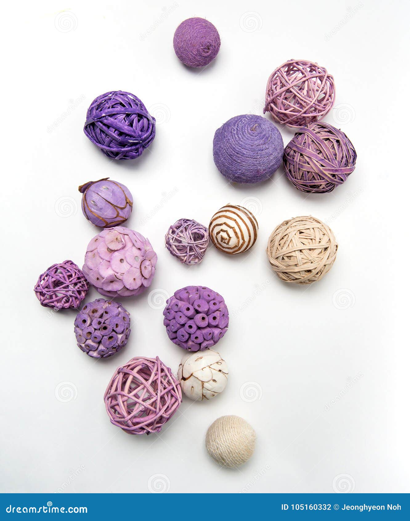 Natural Handmade Decorative Balls of Various Shapes Stock Photo - Image ...