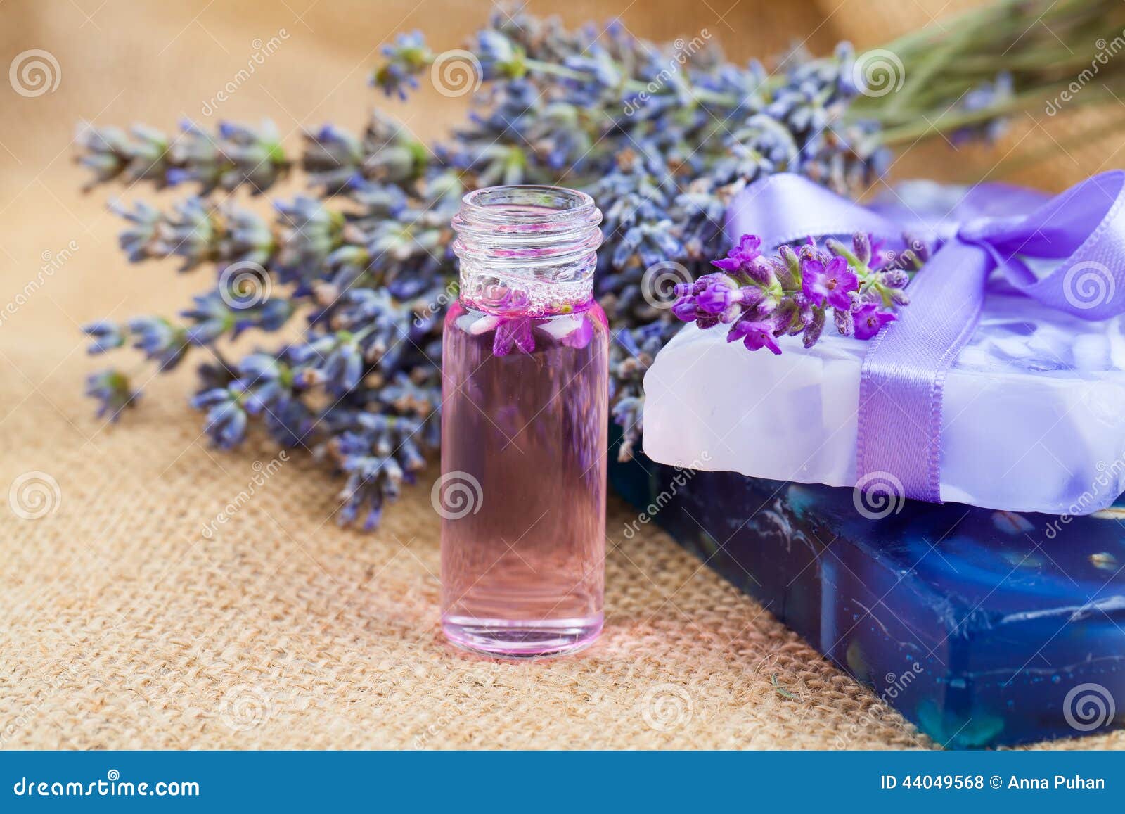 Natural Handmade Lavender Liquid Soap and Solid Soap Stock Photo ...