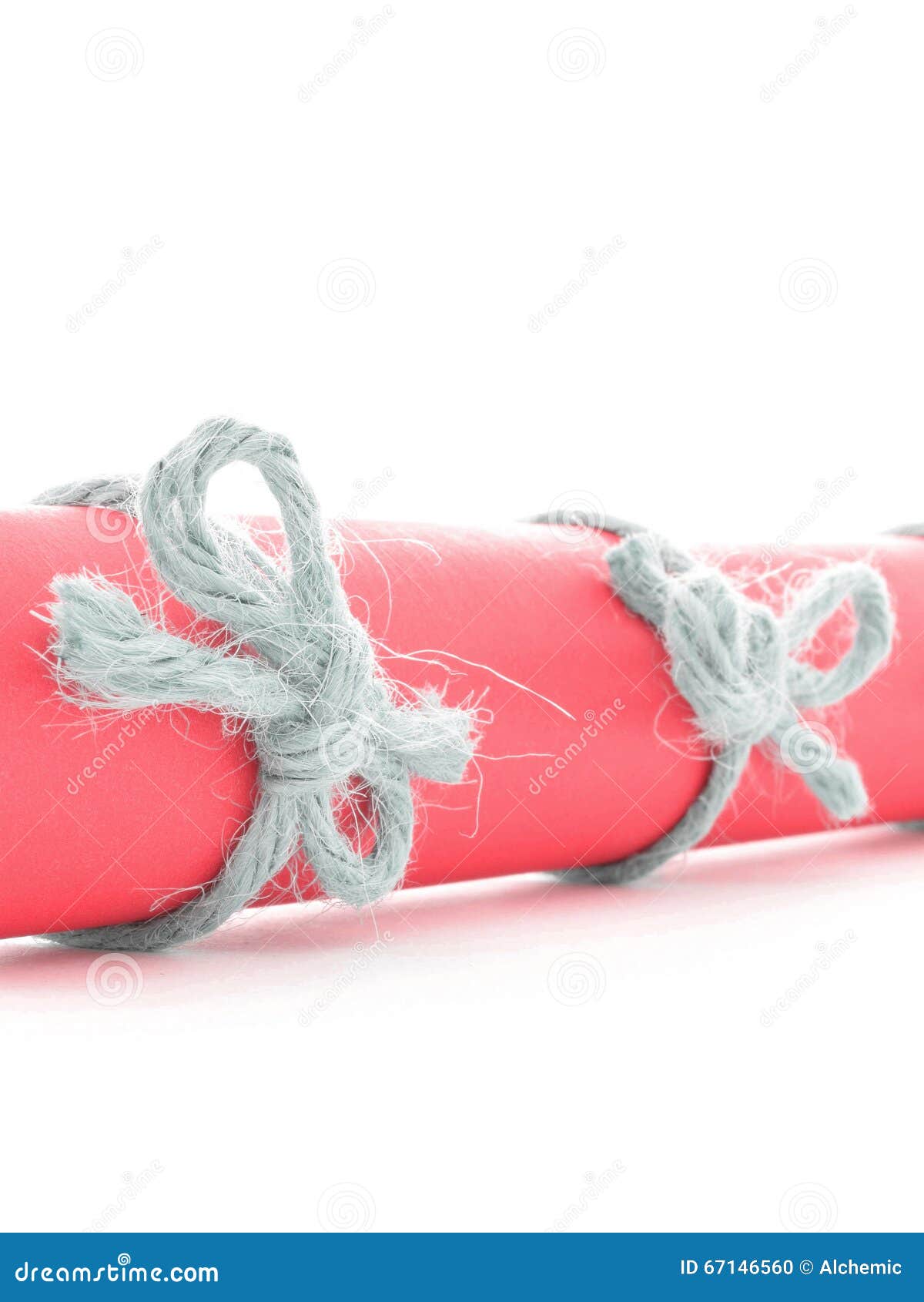 Natural Handmade Rope Knots Tied on Red Message Scroll Isolated Stock ...