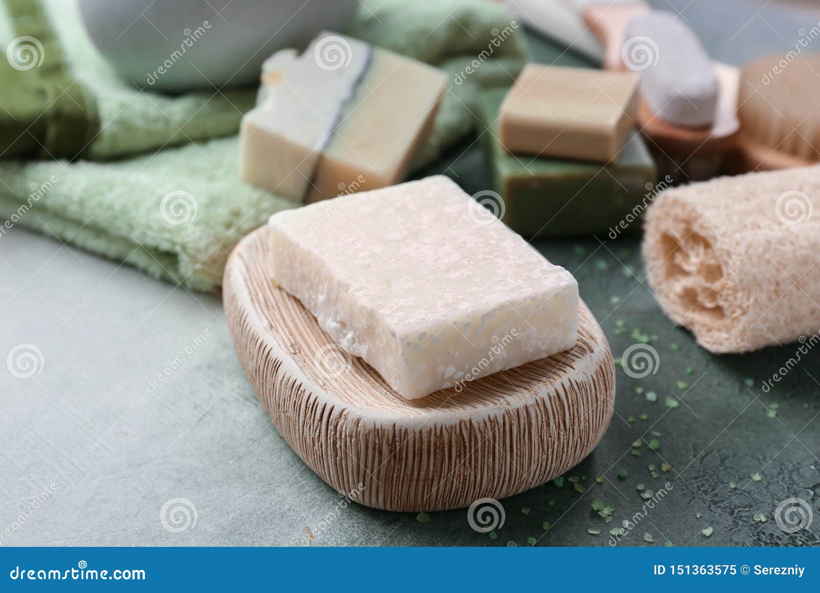 Natural Handmade Soap on Table in Bathroom Stock Image - Image of care ...