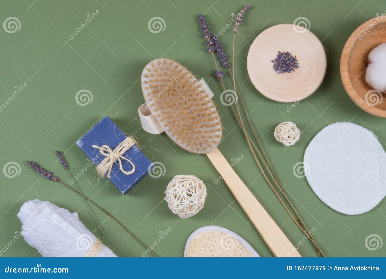 Natural Bathroom Objects with Lavender. Stock Image - Image of care ...