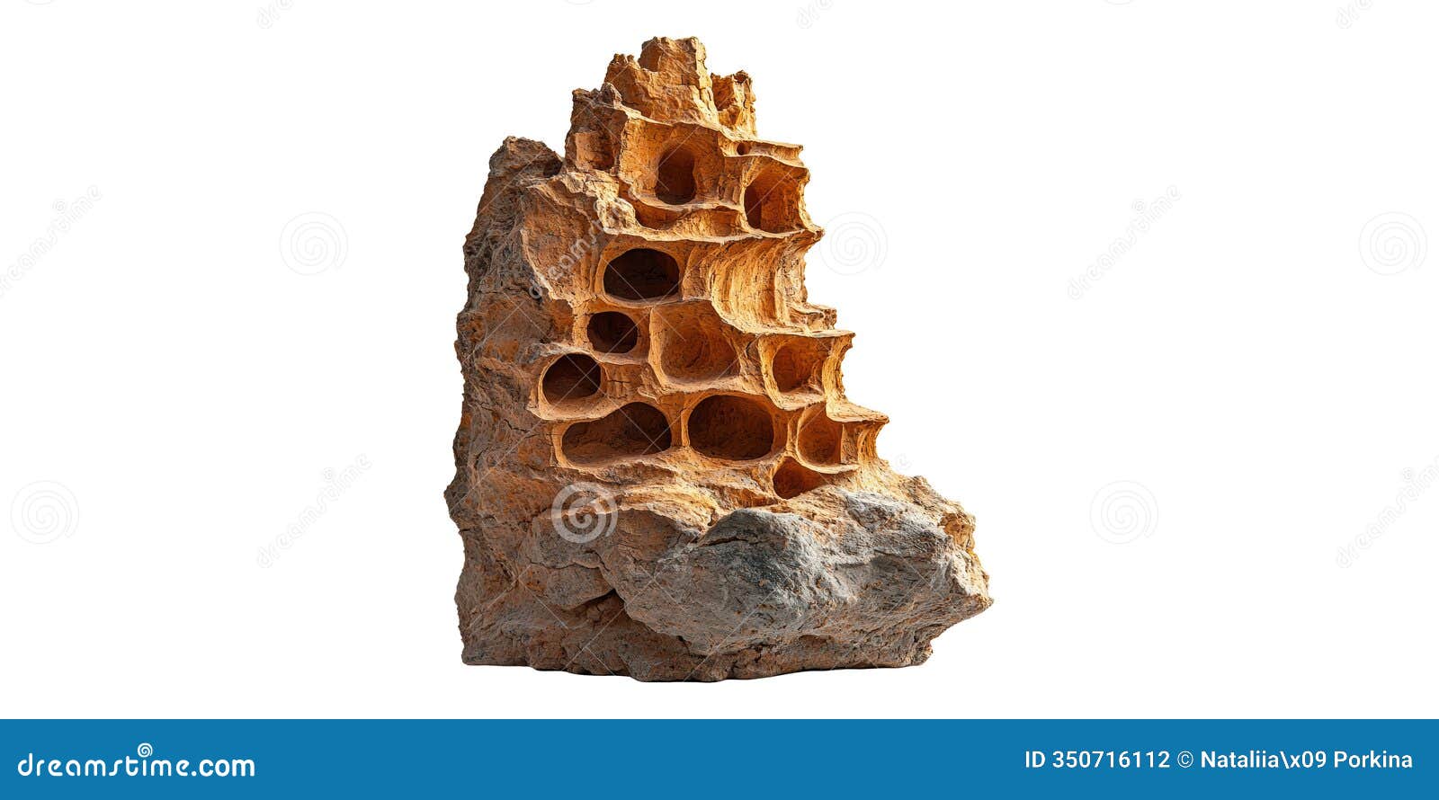 Natural Honeycomb Rock Formation Isolated on Transparent Background ...