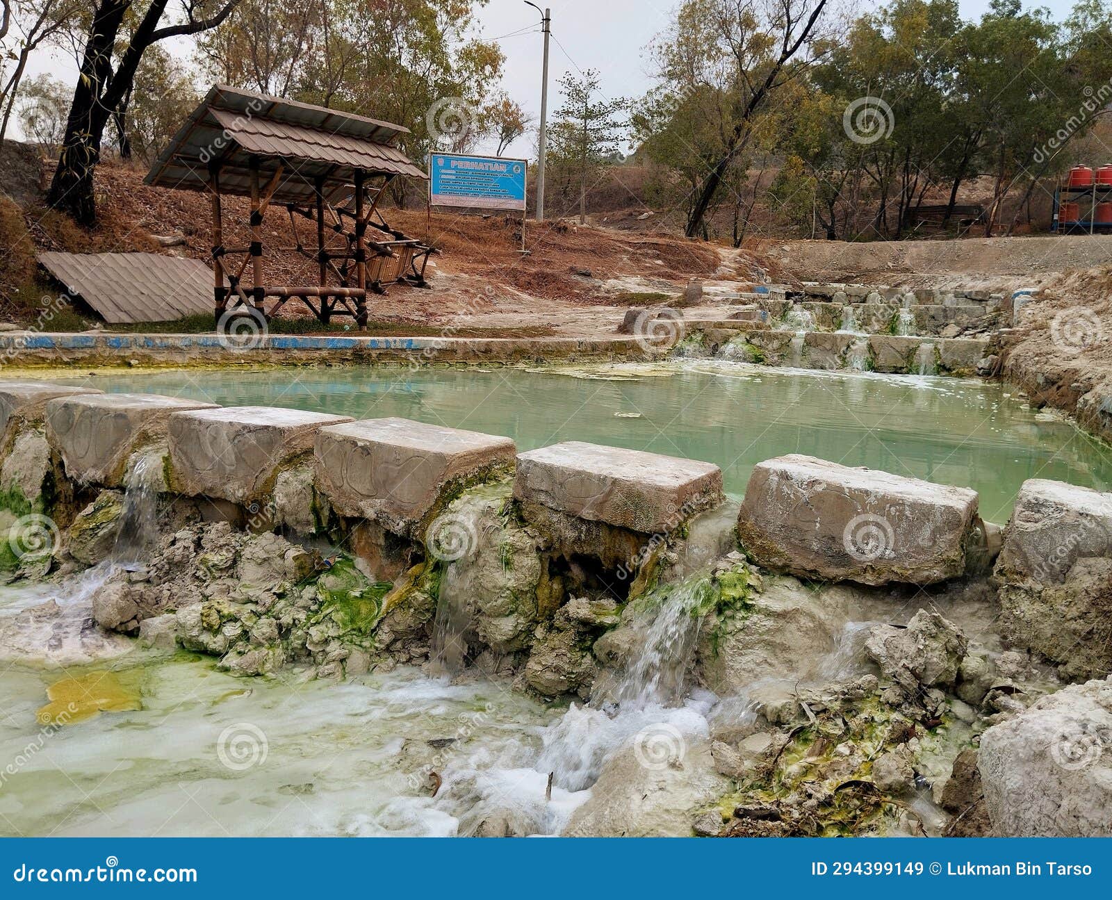Natural Hot Spring River Flow Dam in the Cirebon Area, West Java ...