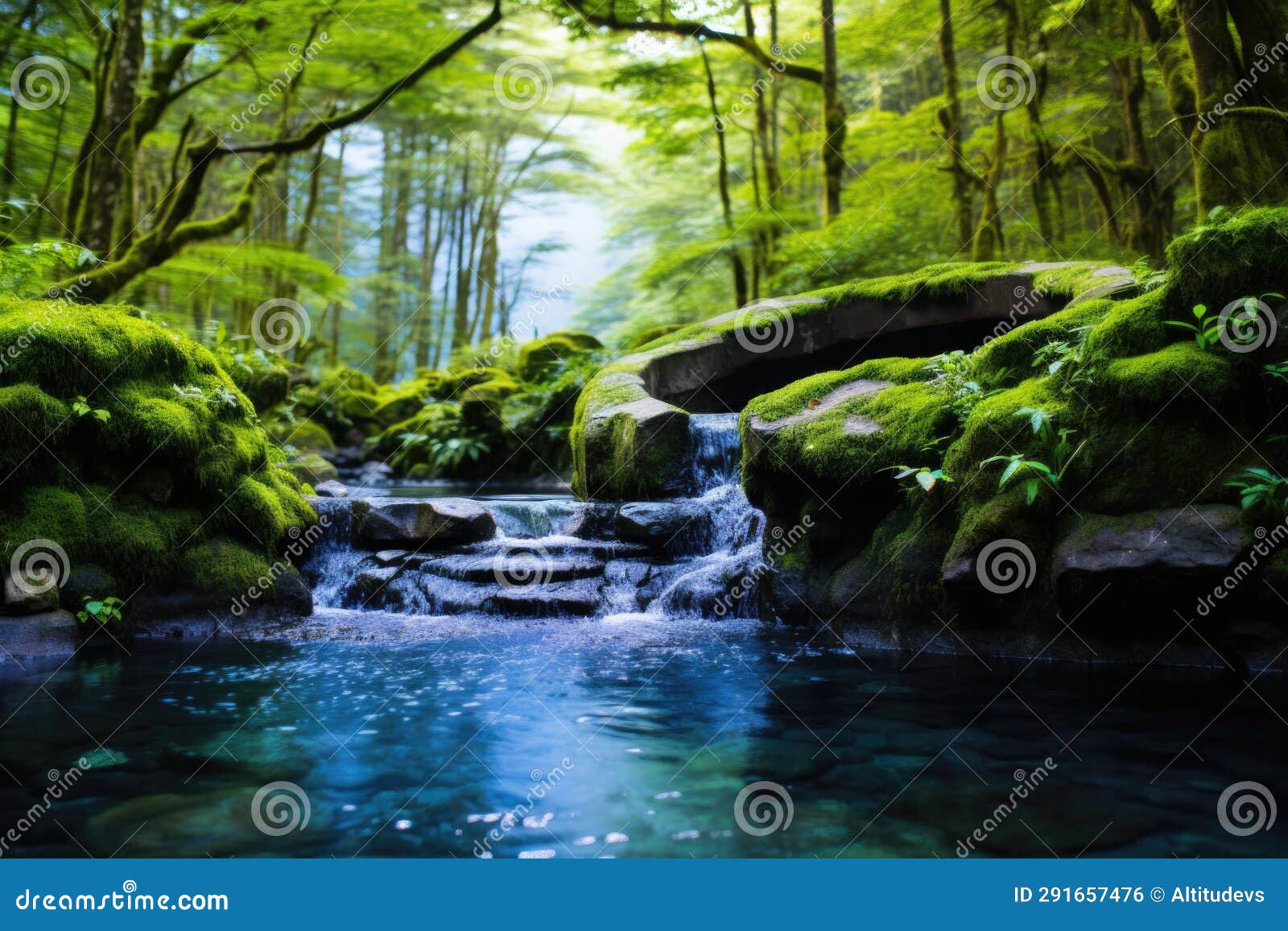 Natural Hot Spring Surrounded by Forest Stock Photo - Image of nature ...
