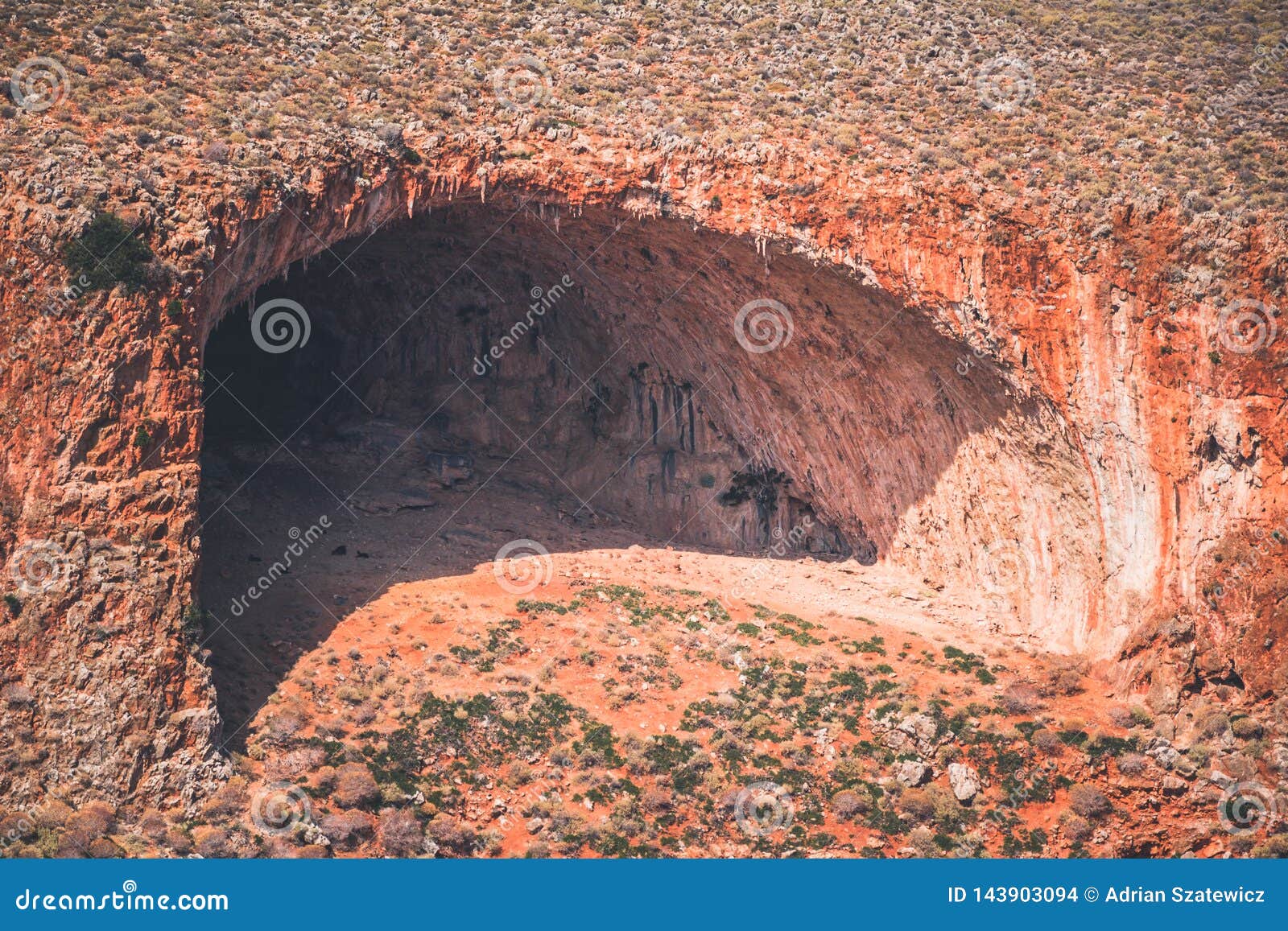 Natural Huge Cavern Tersanas. Crete Island, Greece Stock Photo - Image ...