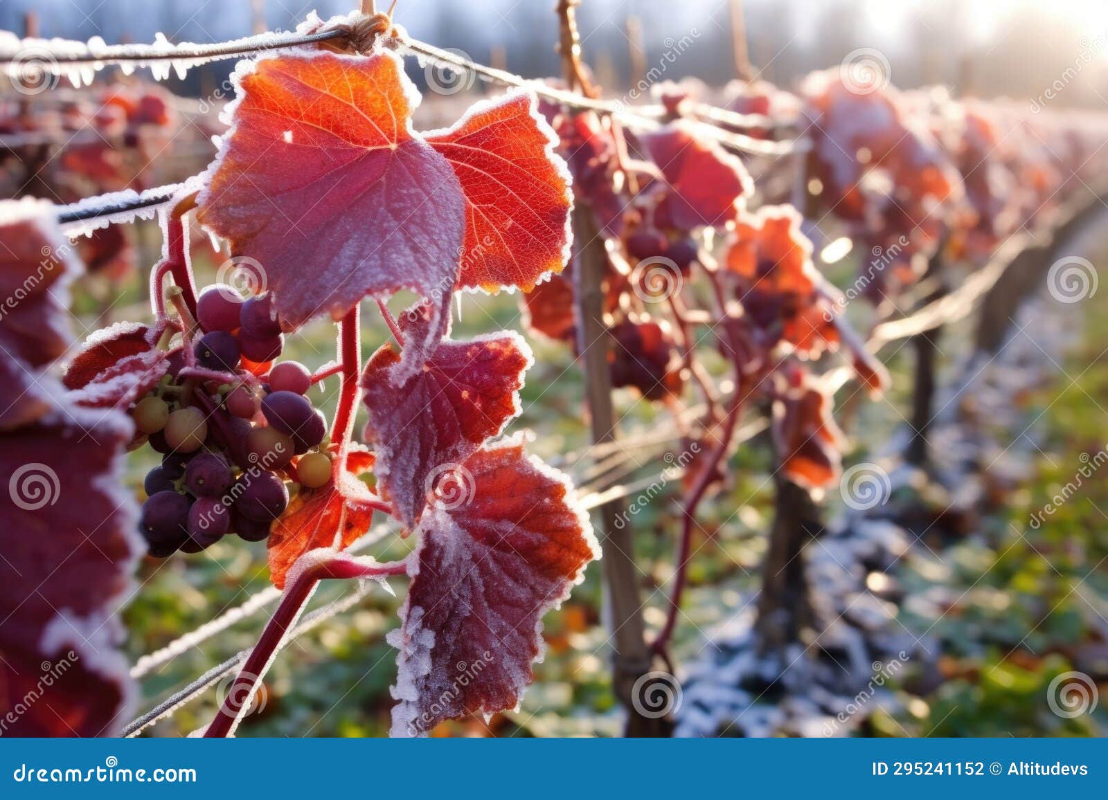 Natural Ice Formations on Wine Grapes Stock Photo - Image of climate ...