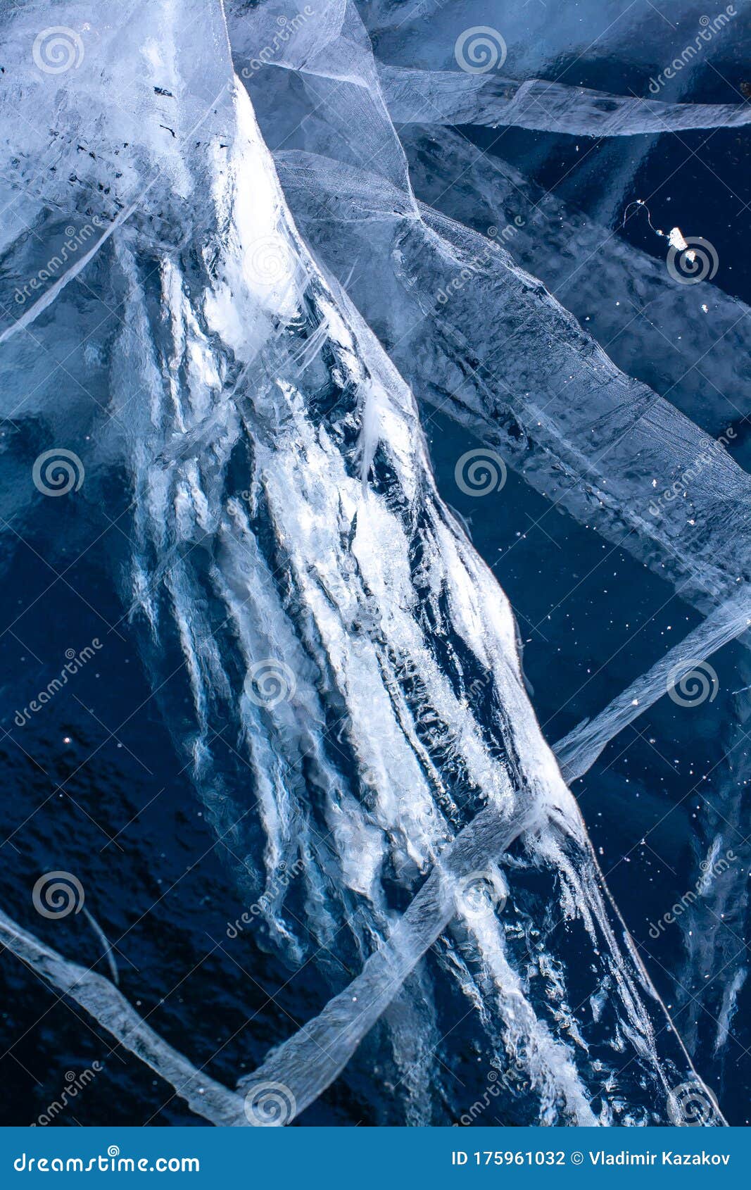 Natural Ice Texture with Deep Cracks. Stock Photo - Image of dark, lake ...
