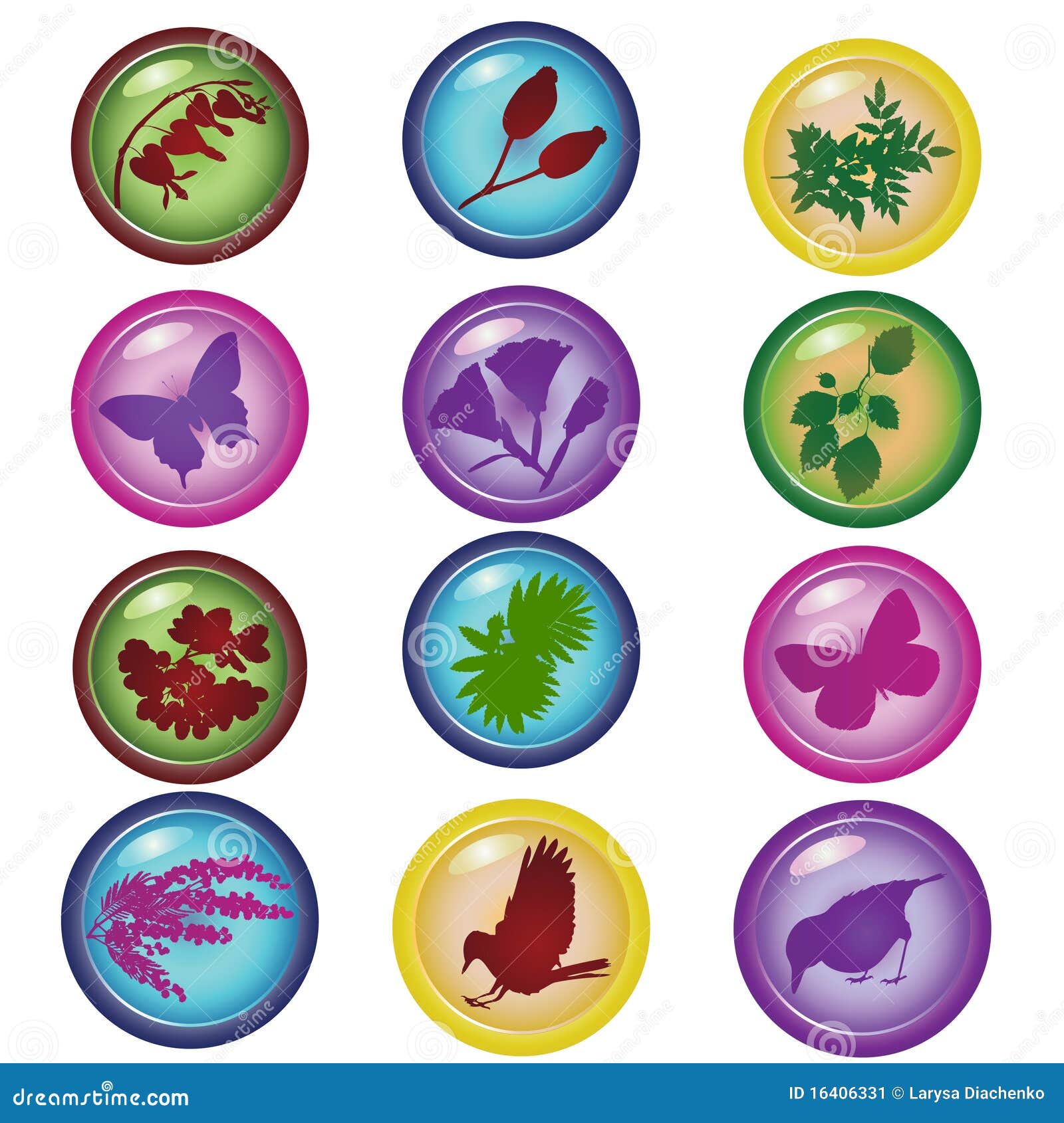 Natural icons stock vector. Illustration of avatar, summer - 16406331