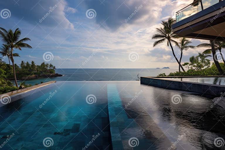 Natural Infinity Pool Overlooking the Ocean Stock Photo - Image of ...